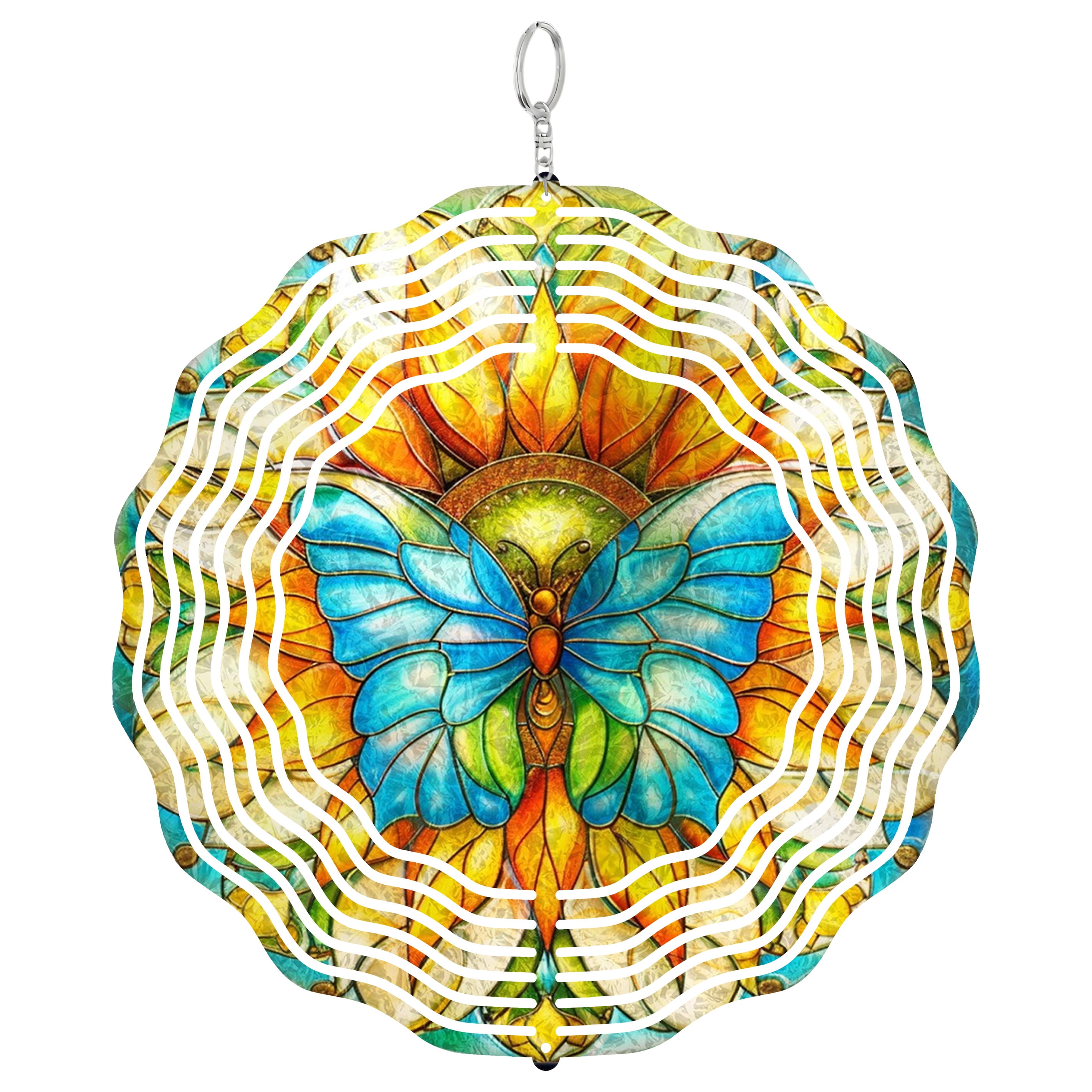 Era Gift Butterfly Sunflower Wind Chime, Colorful 3D Wind Spinner Style ...