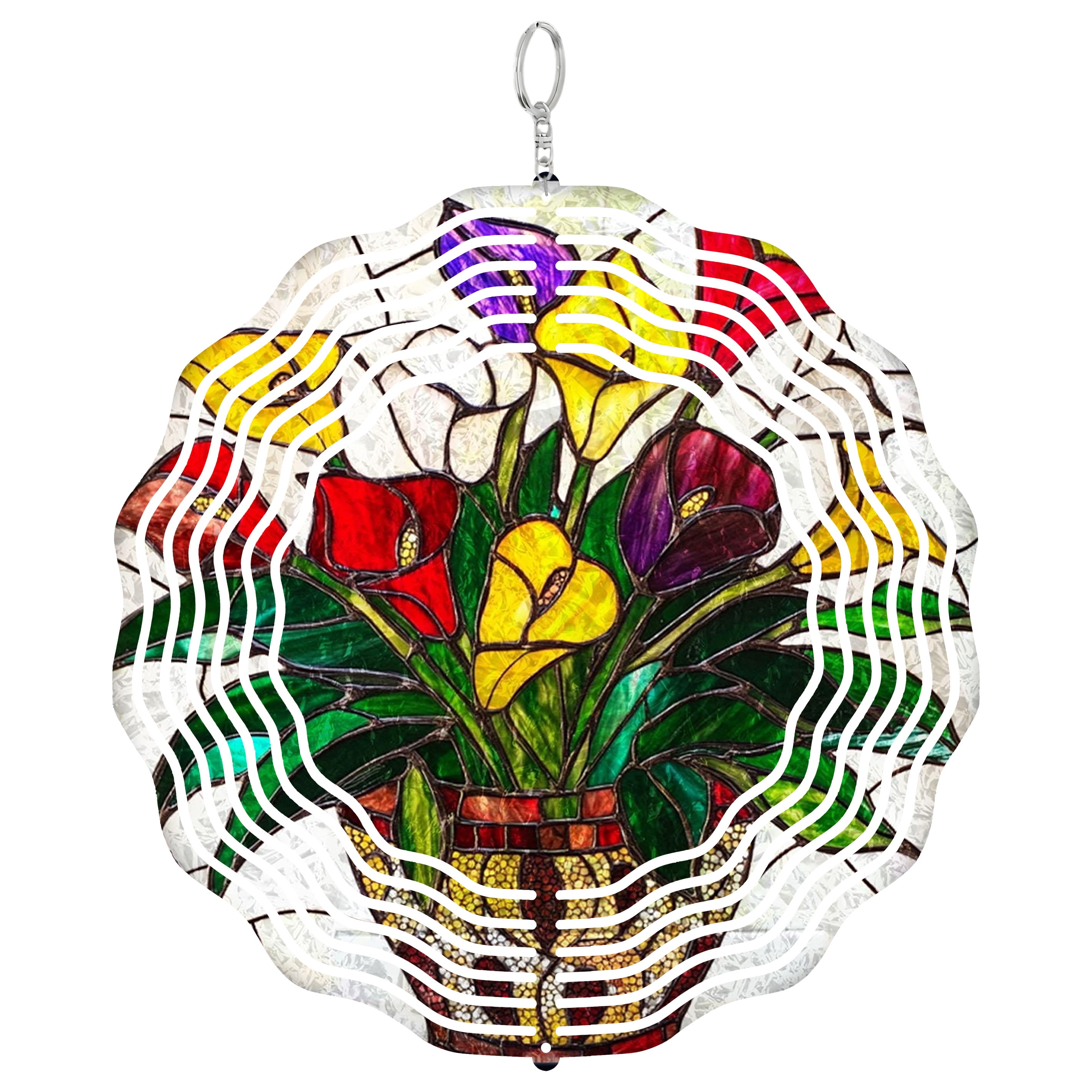 Era Gift Calla Lily Flower Basket Wind Chime, Floral 3D Wind Spinner ...