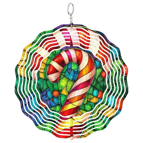 Era Gift Candy Cane Wind Spinner, Christmas Holiday 3D Kinetic Art ...