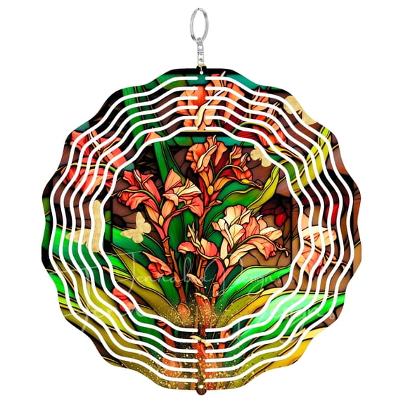 Era Gift Canna Lily Copper Sun Catcher 3D Wind Spinner, Stainless Steel ...
