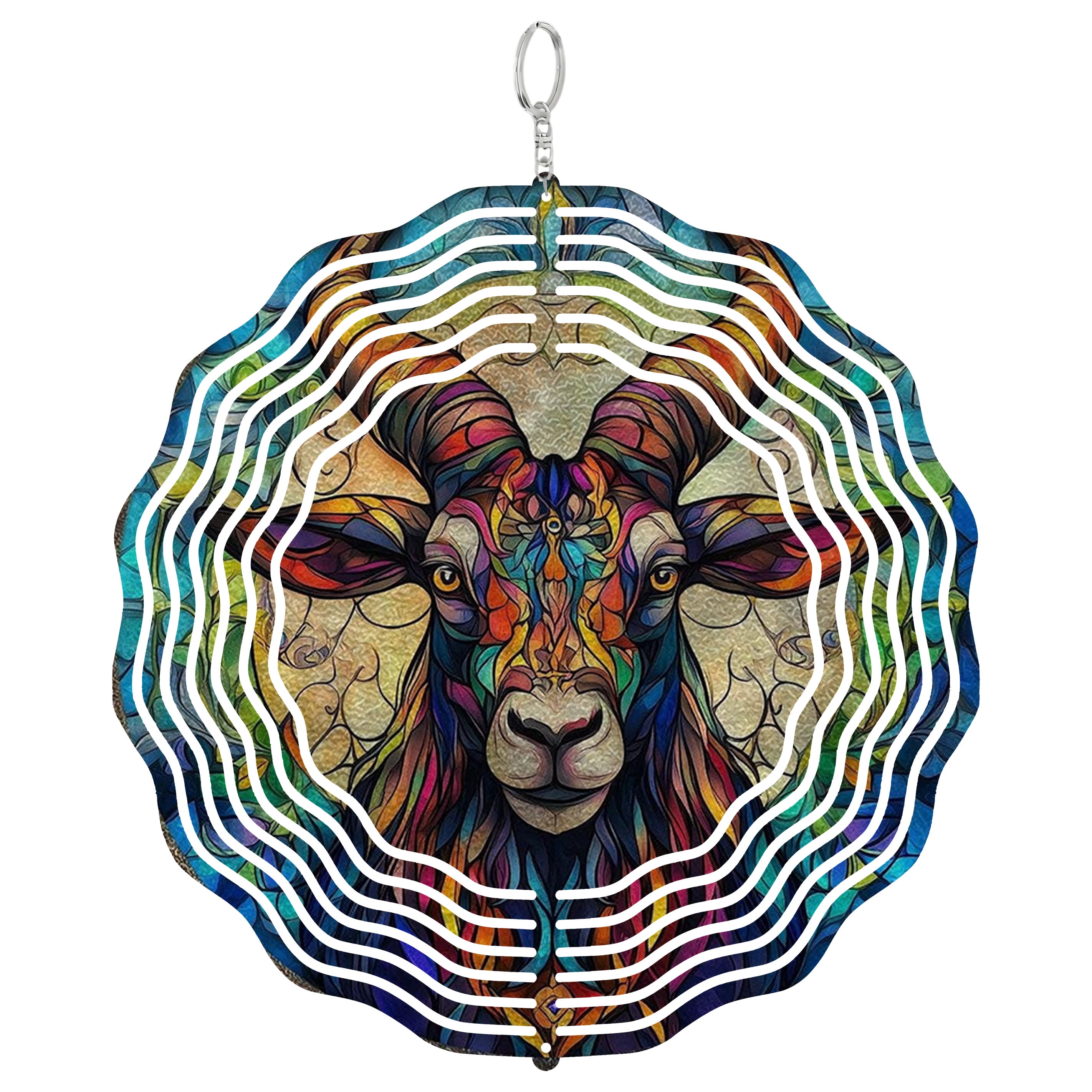 Era Gift Colorful Geometric Goat Wind Chime, Goth 3D Wind Spinner Style ...