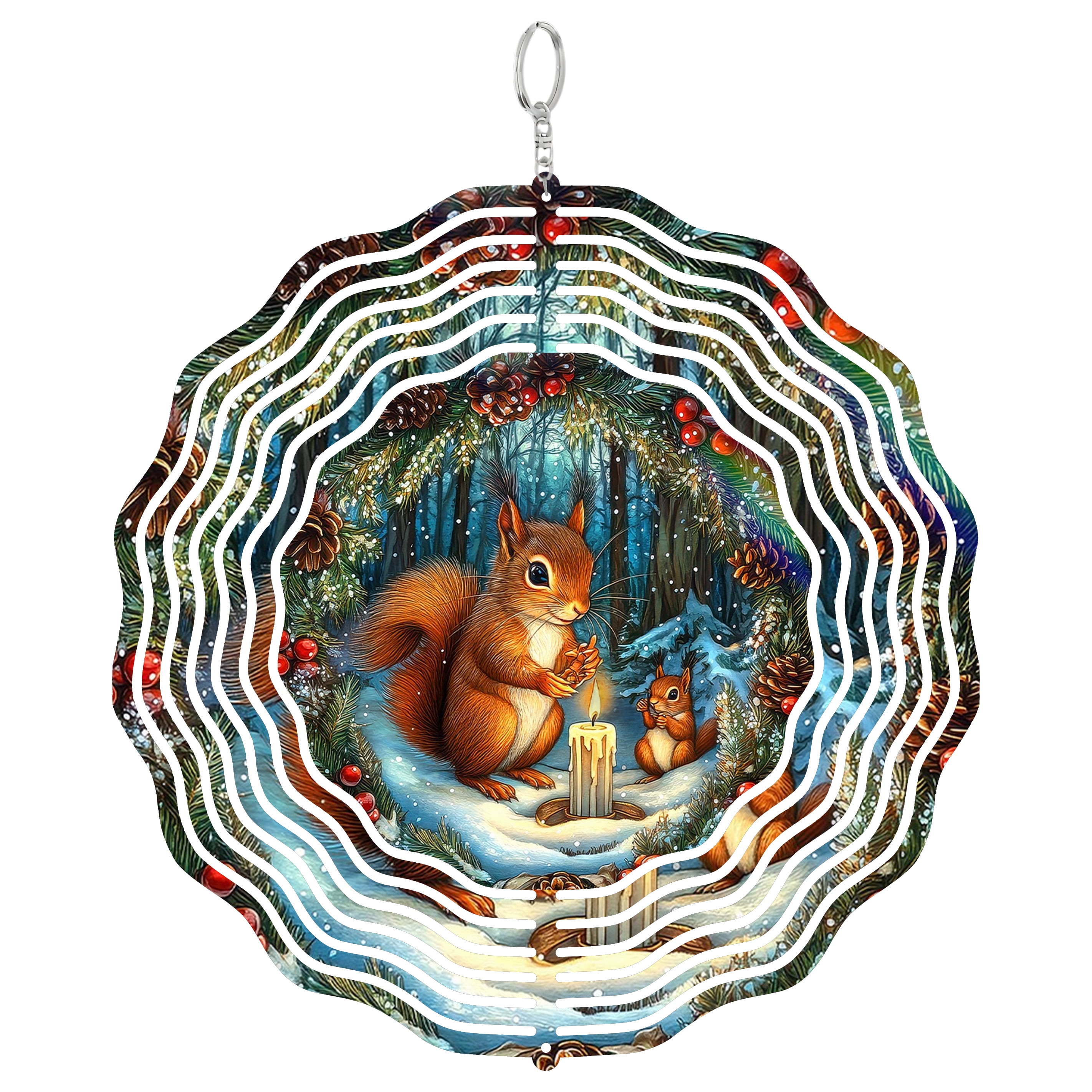 Era Gift Cozy Winter Squirrel Wind Spinner, Woodland Animal 3D Kinetic ...