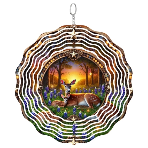 Era Gift Doe and Fawn Western Sun Catcher 3D Wind Spinner, Stainless ...