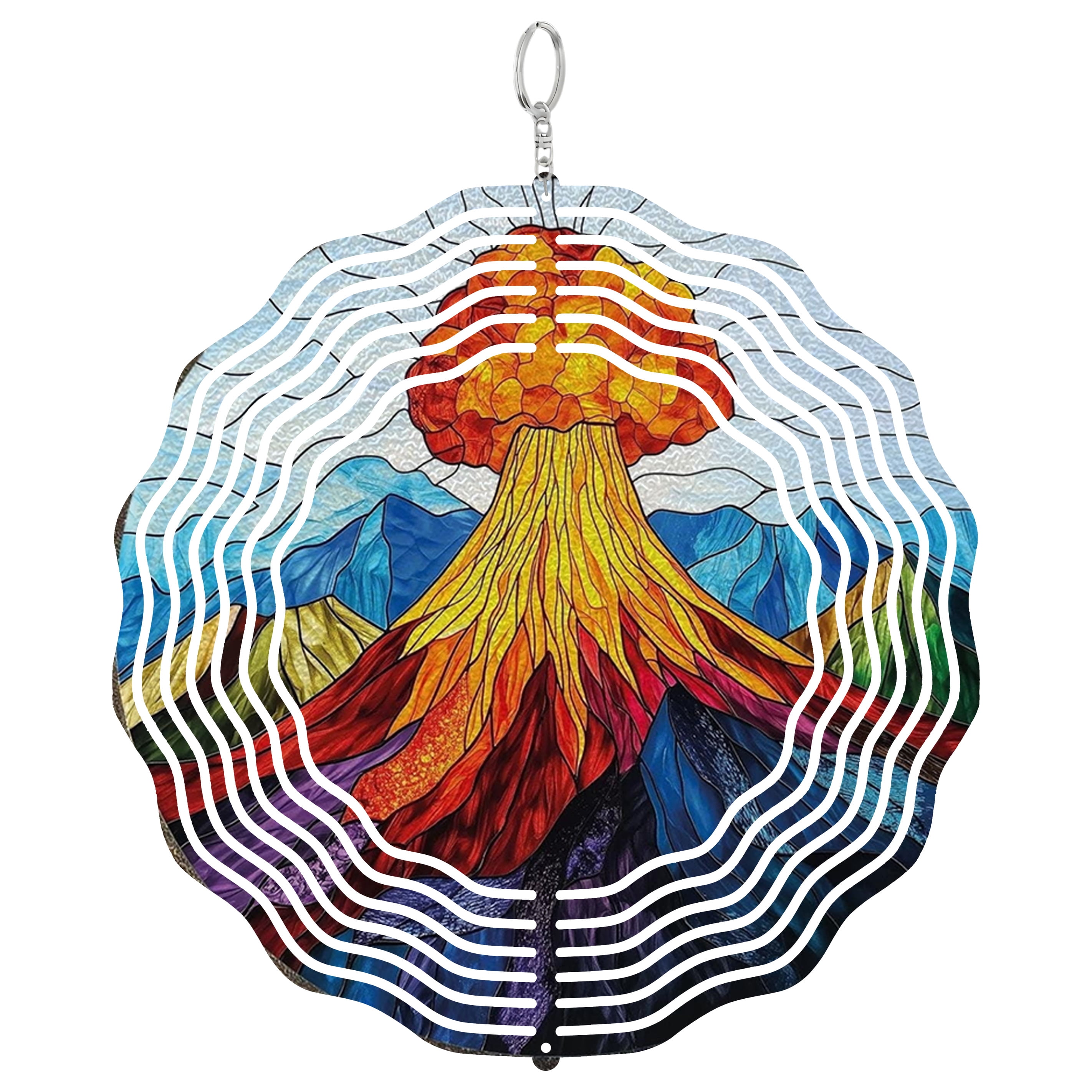 Era Gift Erupting Volcano Wind Chime, Nature 3D Wind Spinner Style UV ...