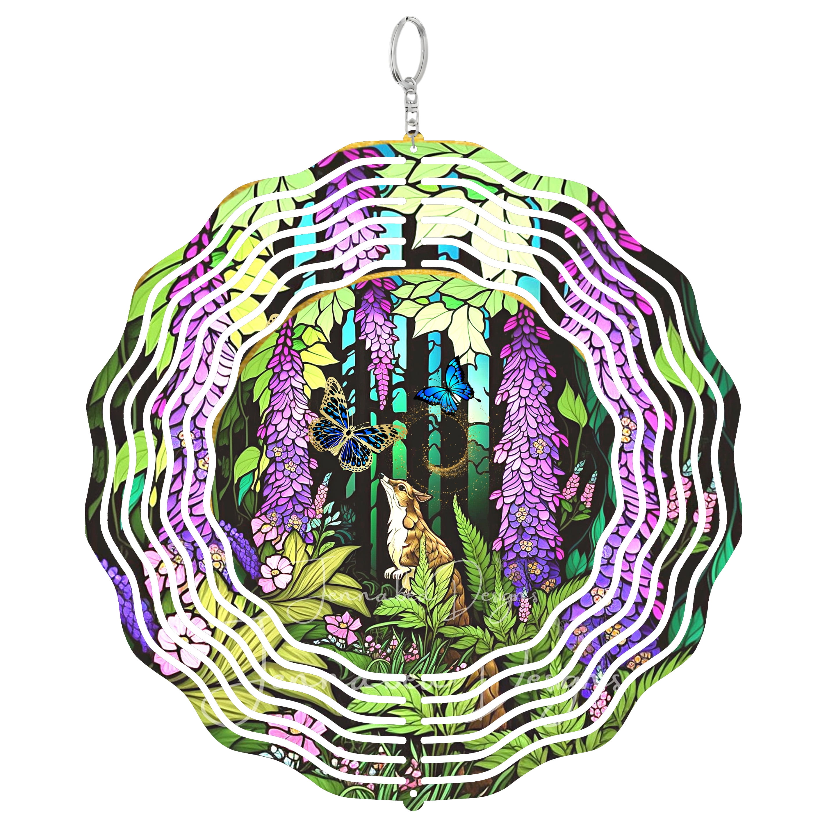 Era Gift Forest Fox Sun Catcher 3D Wind Spinner, Stainless Steel ...