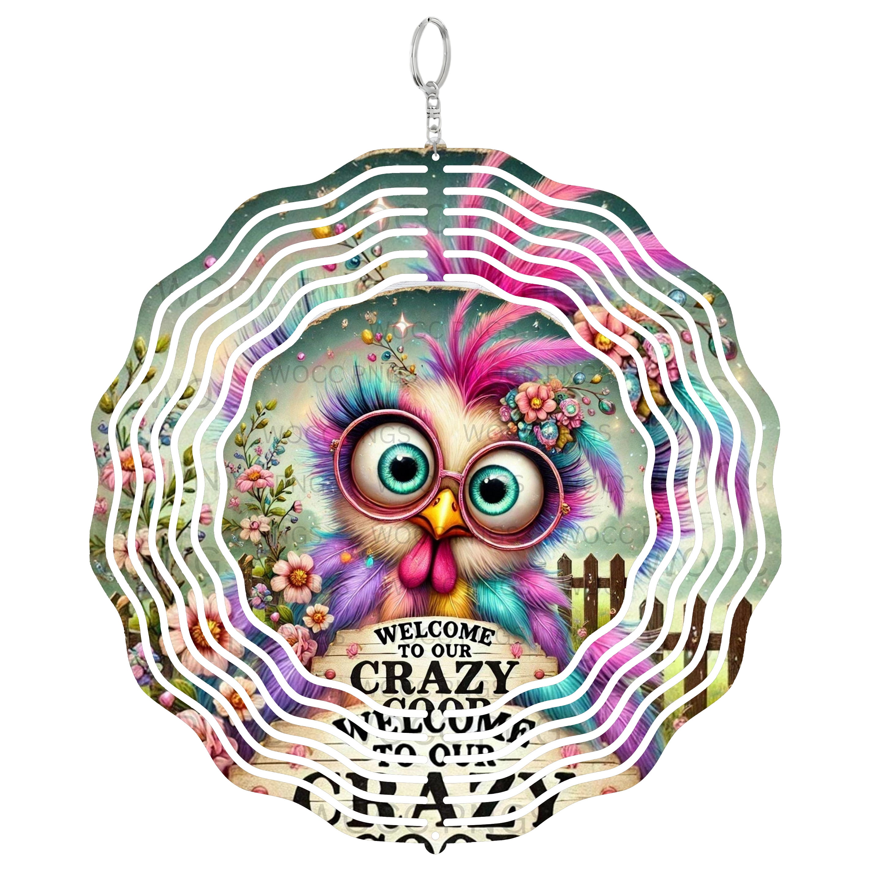 Era Gift Funny Crazy Coop Chicken Sun Catcher 3D Wind Spinner ...