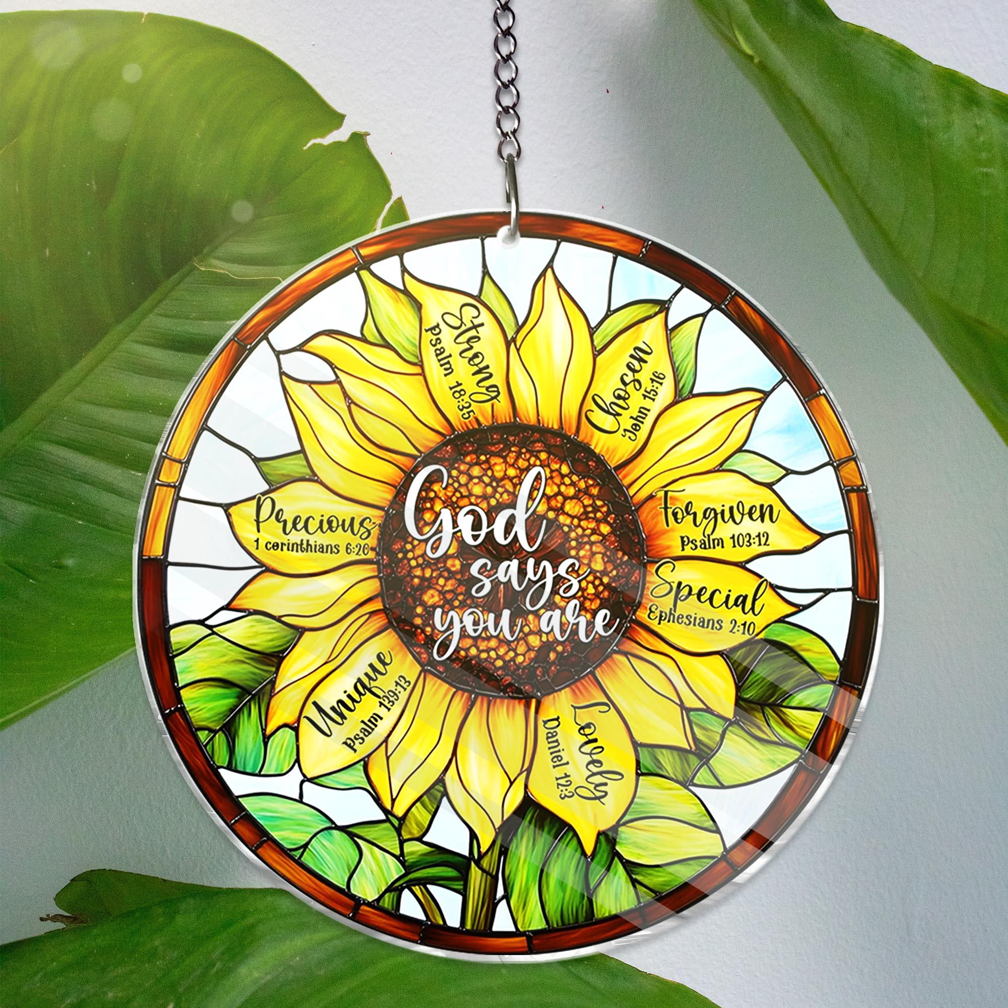 Era Gift God Says You Are Sunflower ACRYLIC Window Hanging Sunflower ...