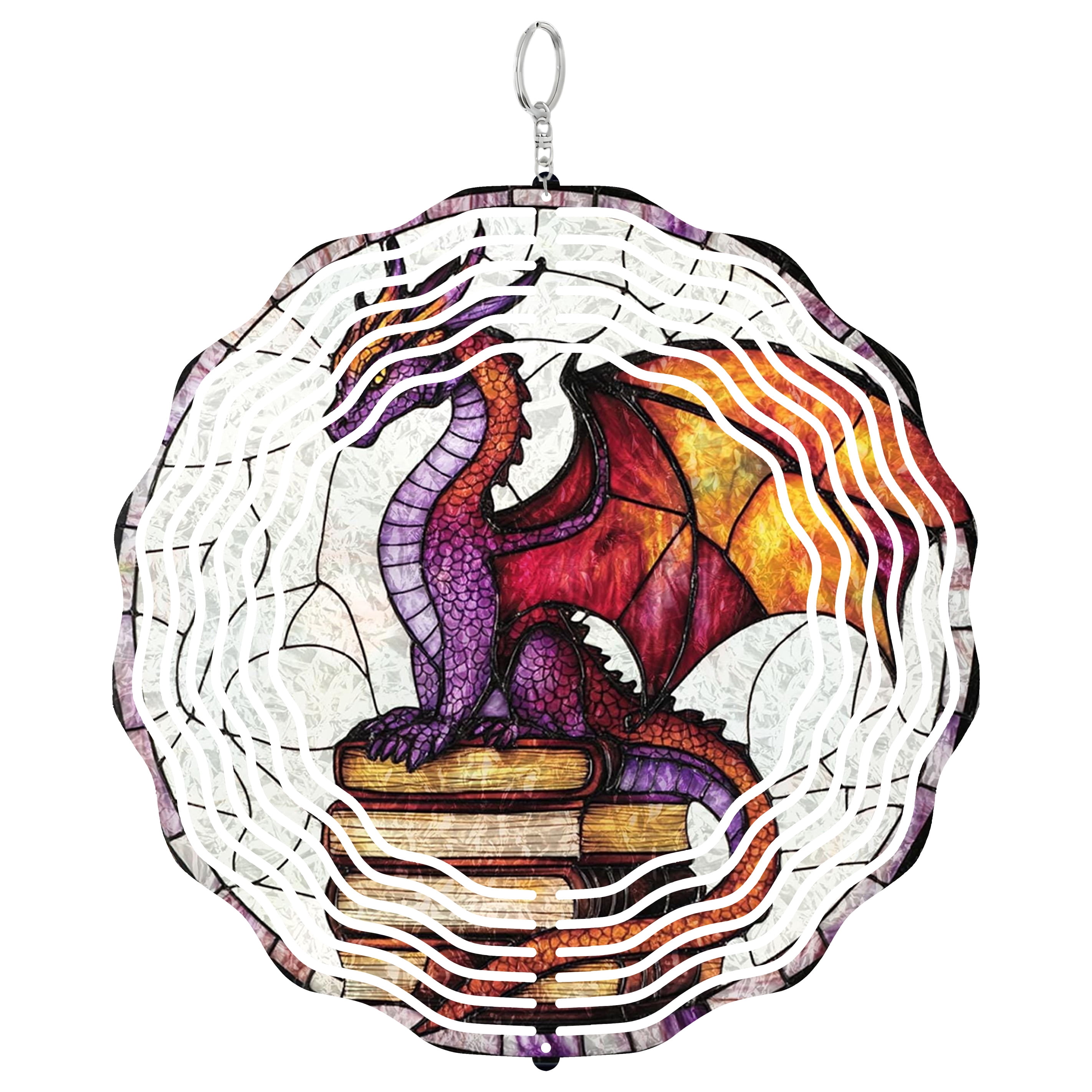 Era Gift Gothic Dragon and Books Wind Chime, Mythical 3D Wind Spinner ...