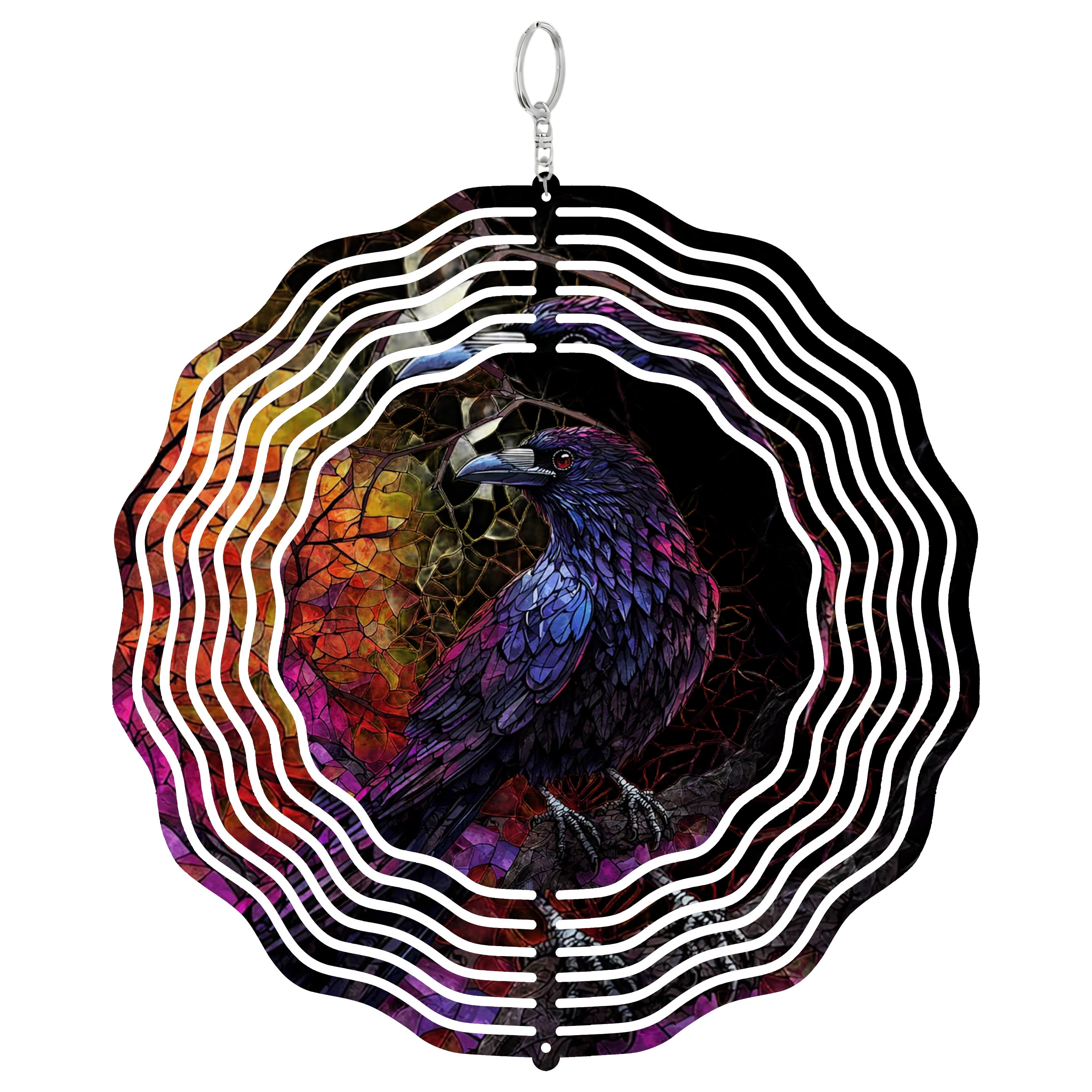 Era Gift Gothic Raven Wind Spinner, Spooky Halloween 3D Kinetic Art ...