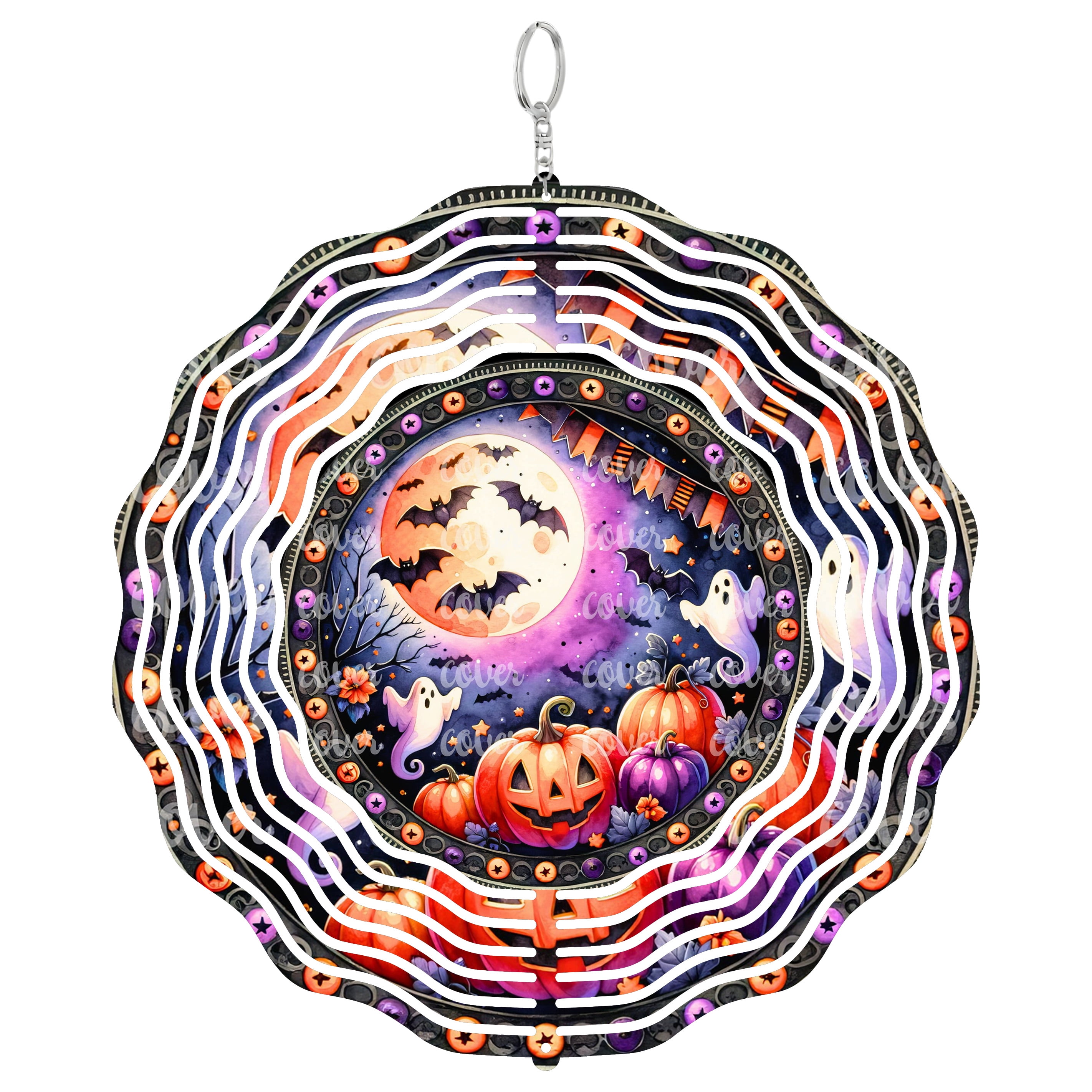 Era Gift Halloween Night Wind Spinner, Scary Pumpkin 3D Kinetic Art ...