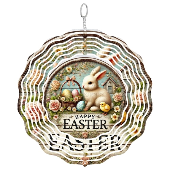 Era Gift Happy Easter Chick Sun Catcher 3D Wind Spinner, Stainless ...