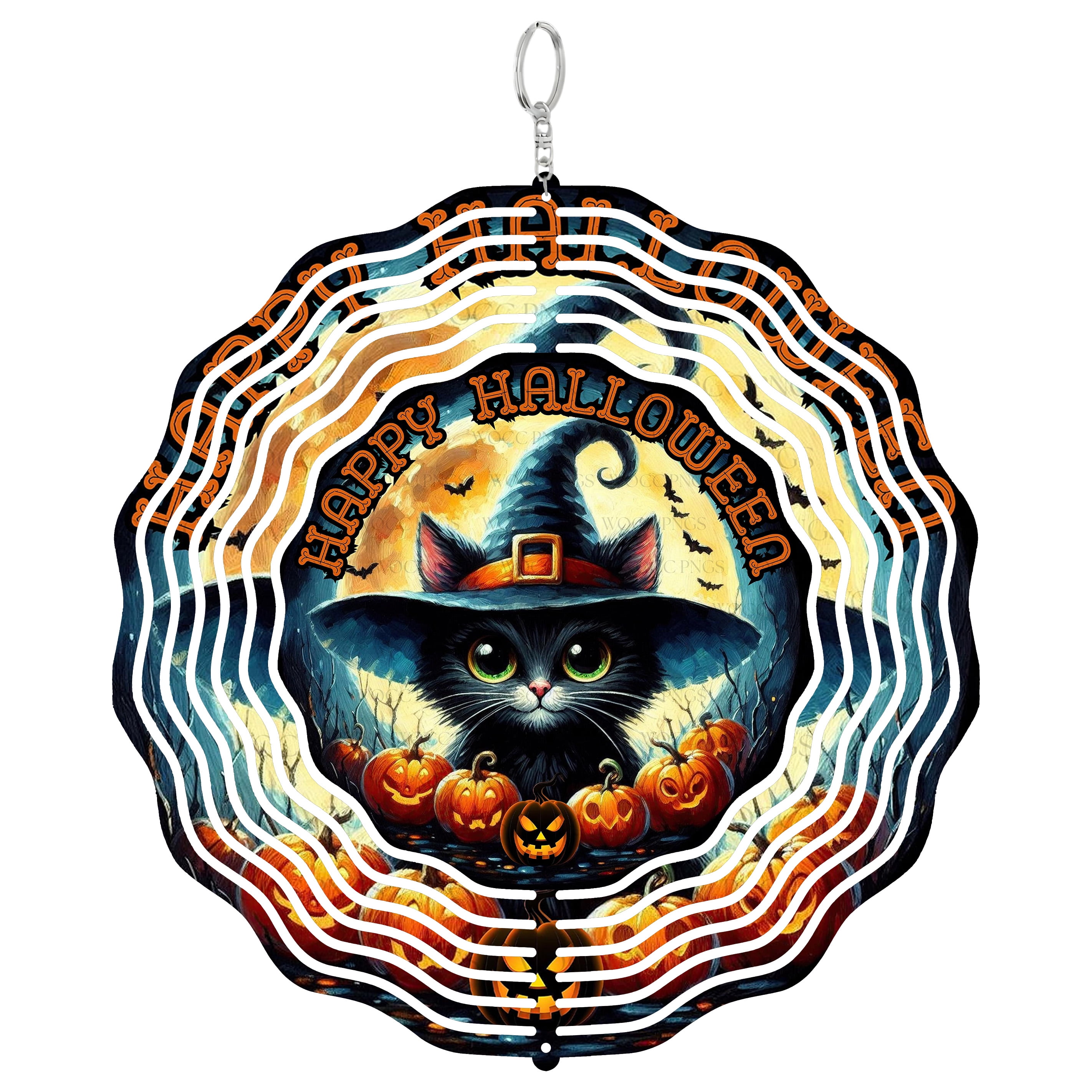 Era Gift Happy Halloween Black Cat Sun Catcher 3D Wind Spinner ...