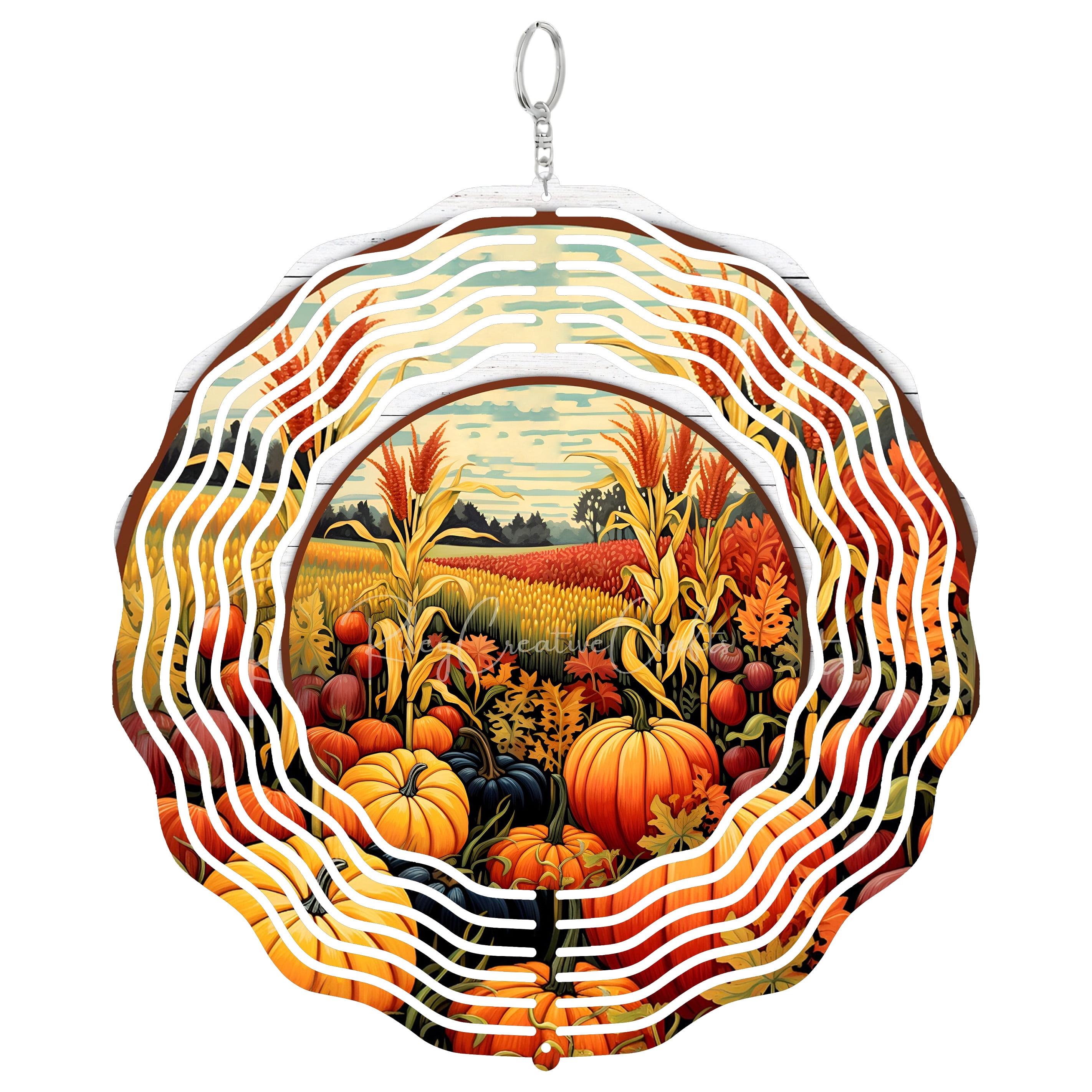 Era Gift Hello Fall Pumpkin Wind Spinner, Autumn Harvest 3D Kinetic Art ...