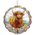 Era Gift Highland Cow and Flowers Wind Chime, Farm 3D Wind Spinner ...
