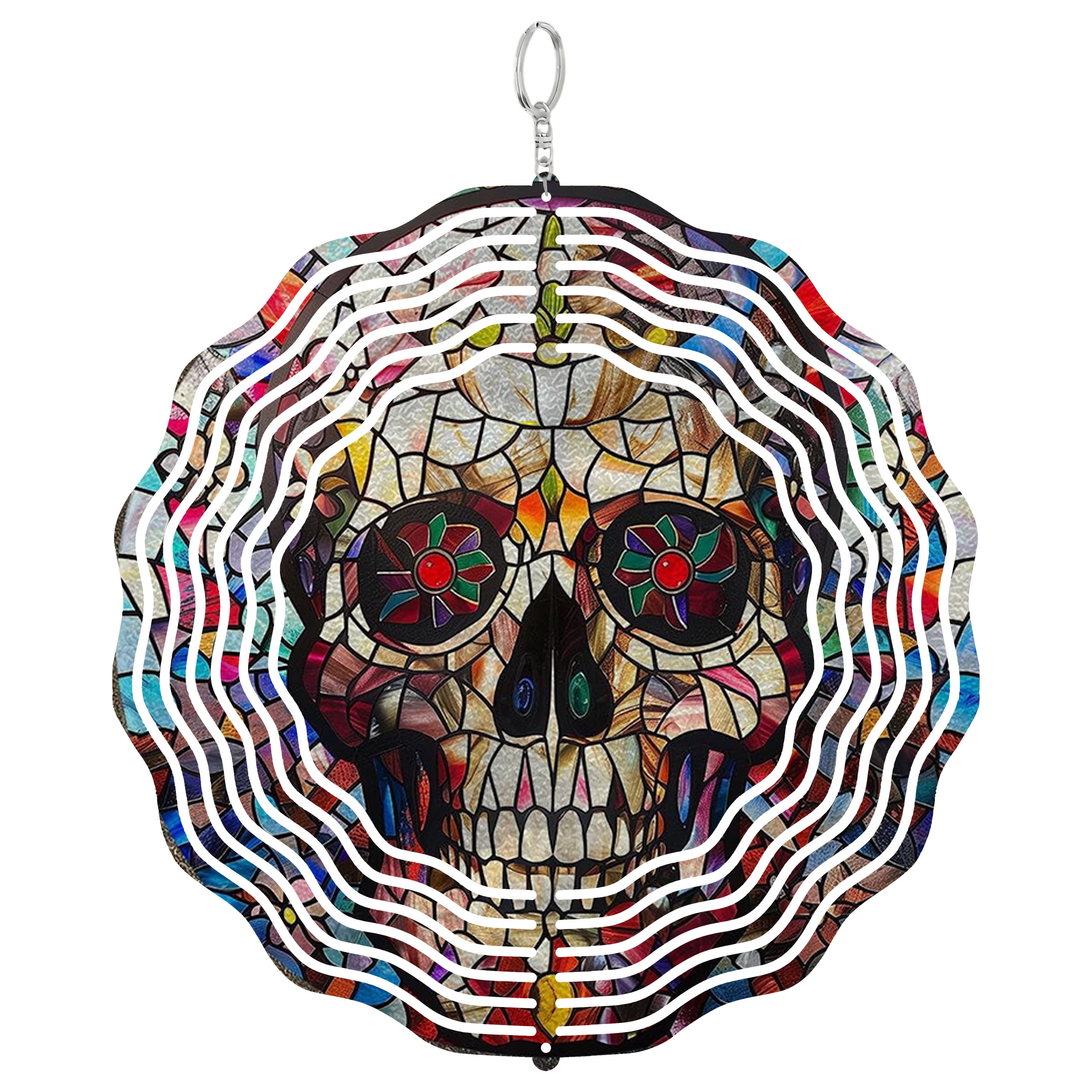Era Gift Holy Skull Sun Catcher, 3D Wind Spinner Style UV Printed ...