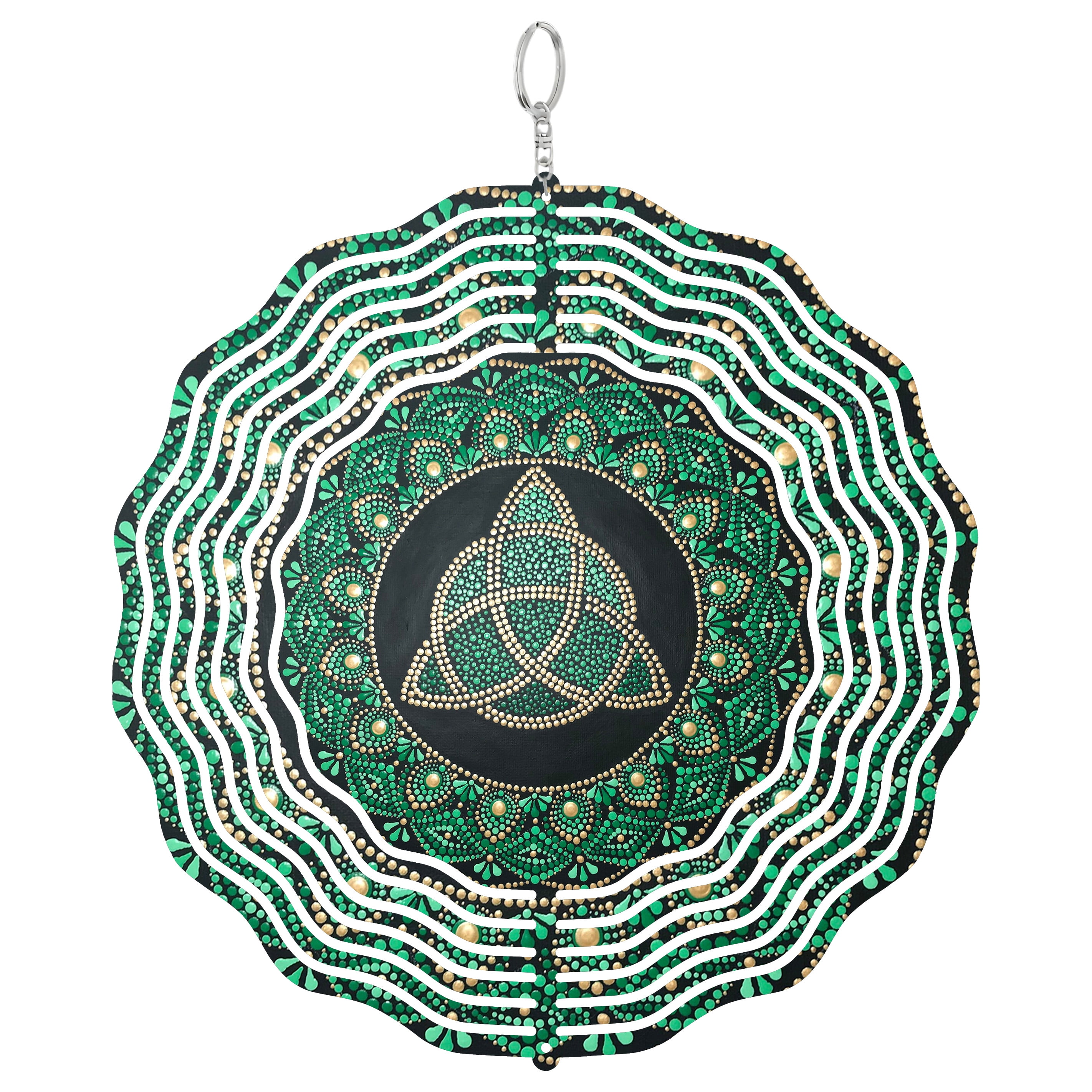 Era Gift Irish Celtic Dot Art Mandala Sun Catcher 3D Wind Spinner ...