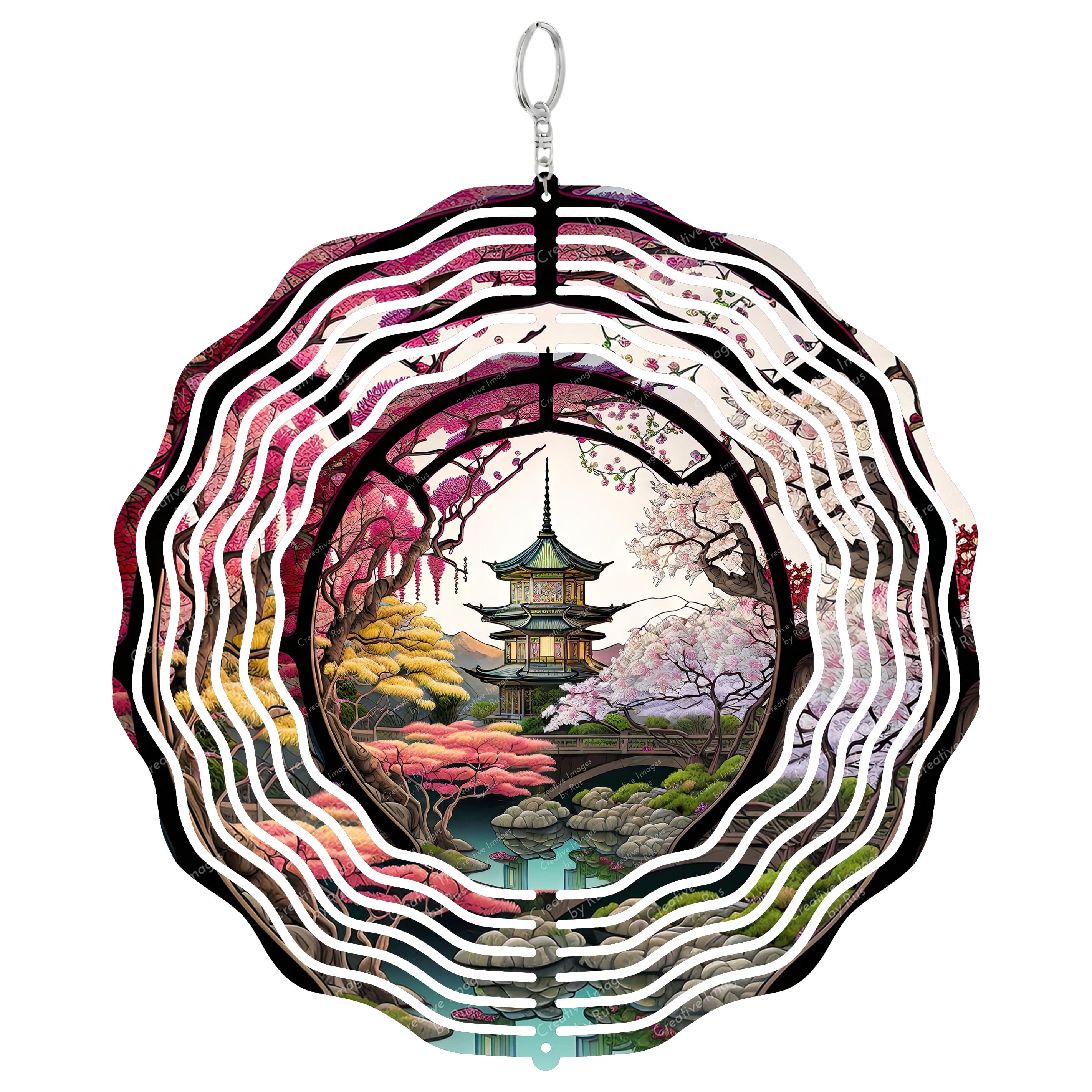 Era Gift Japanese Pagoda Sun Catcher 3D Wind Spinner, Stainless Steel ...
