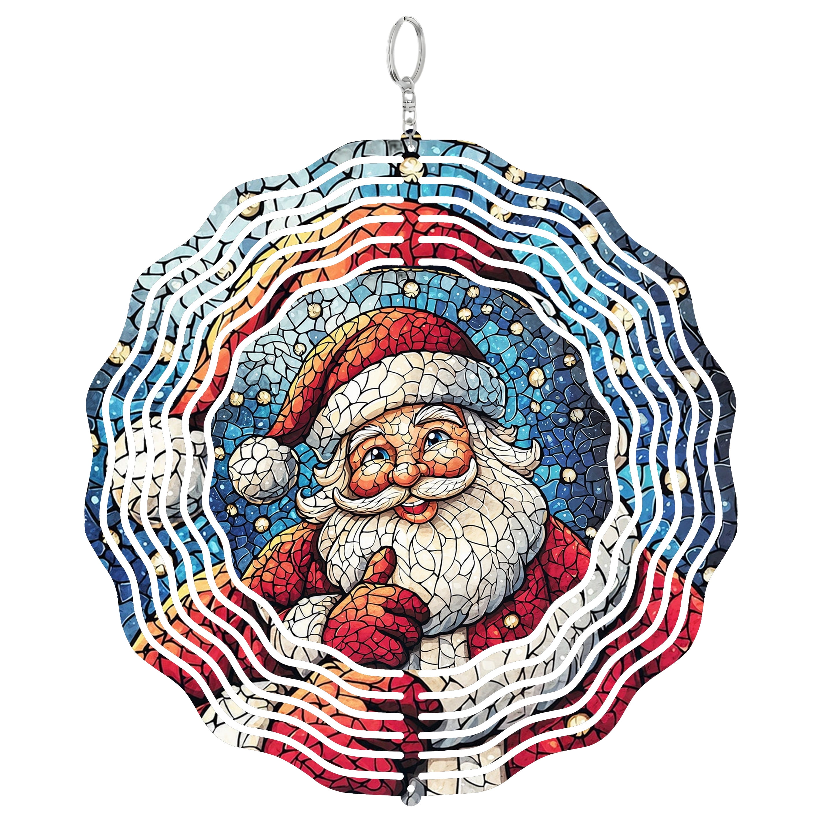 Era Gift Jolly Santa Wind Spinner, Christmas Ornament 3D Kinetic Art ...