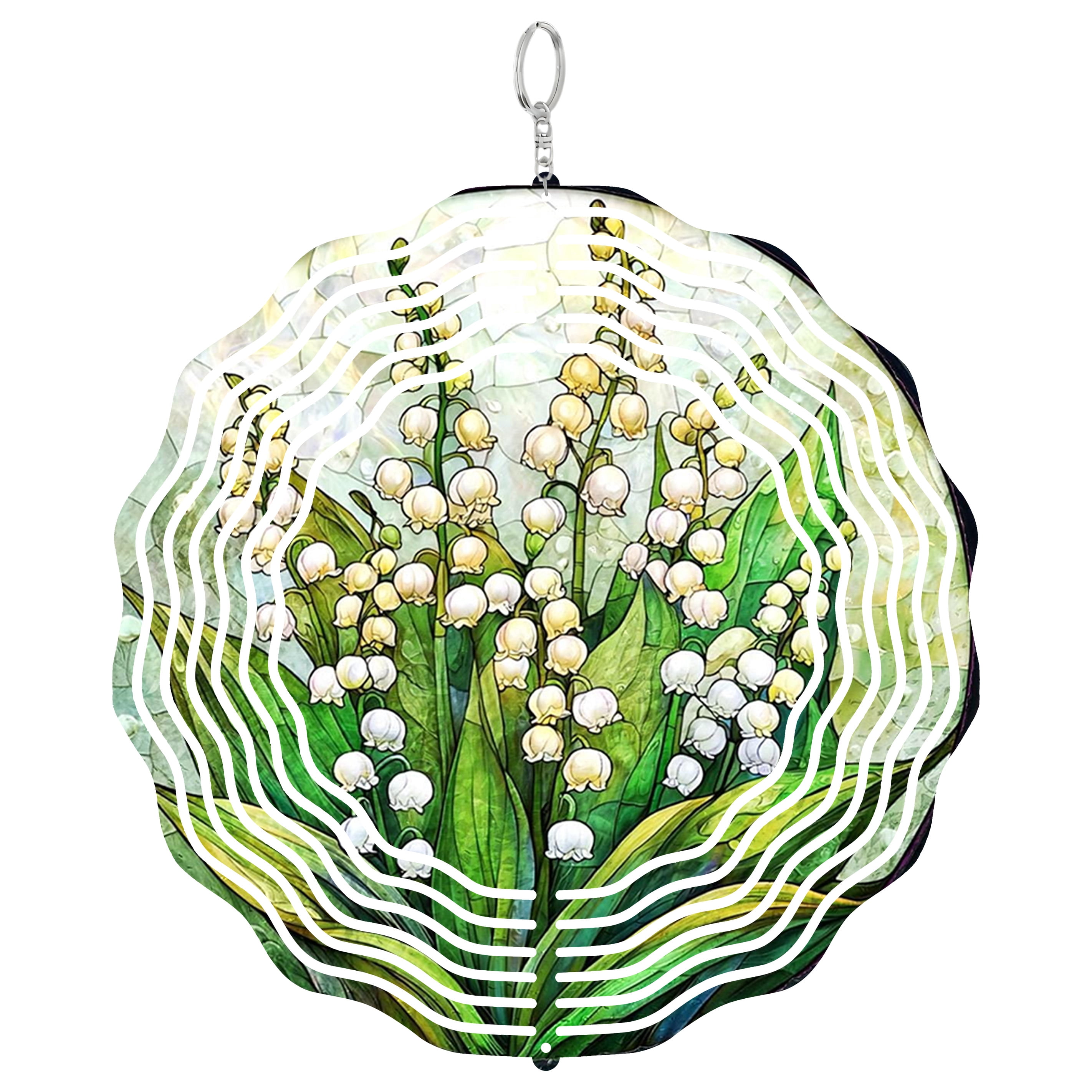 Era Gift Lily of the Valley Wind Chime, Floral 3D Wind Spinner Style UV ...