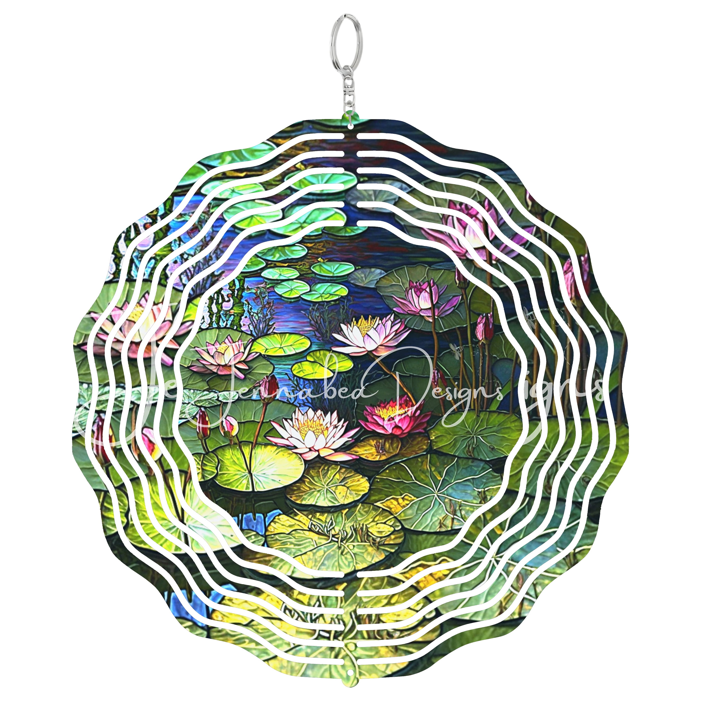 Era Gift Lotus Waterlily Sun Catcher 3D Wind Spinner, Stainless Steel ...