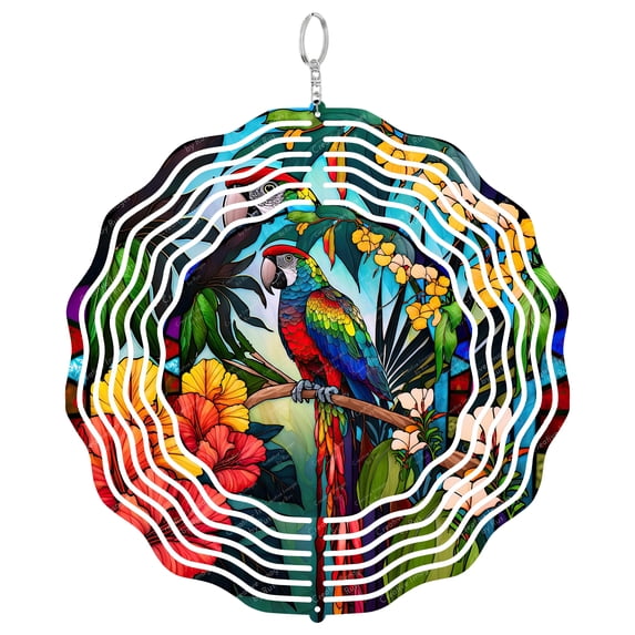 Era Gift Macaw Parrot Sun Catcher 3D Wind Spinner, Stainless Steel ...