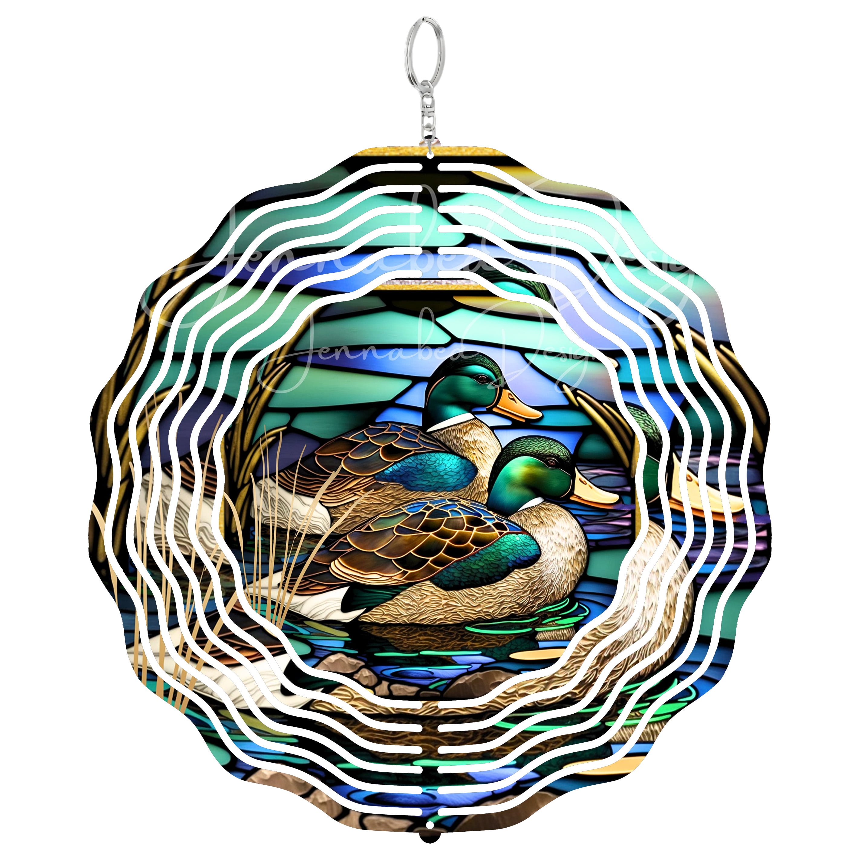 Era Gift Mallard Ducks Sun Catcher 3D Wind Spinner, Stainless Steel ...