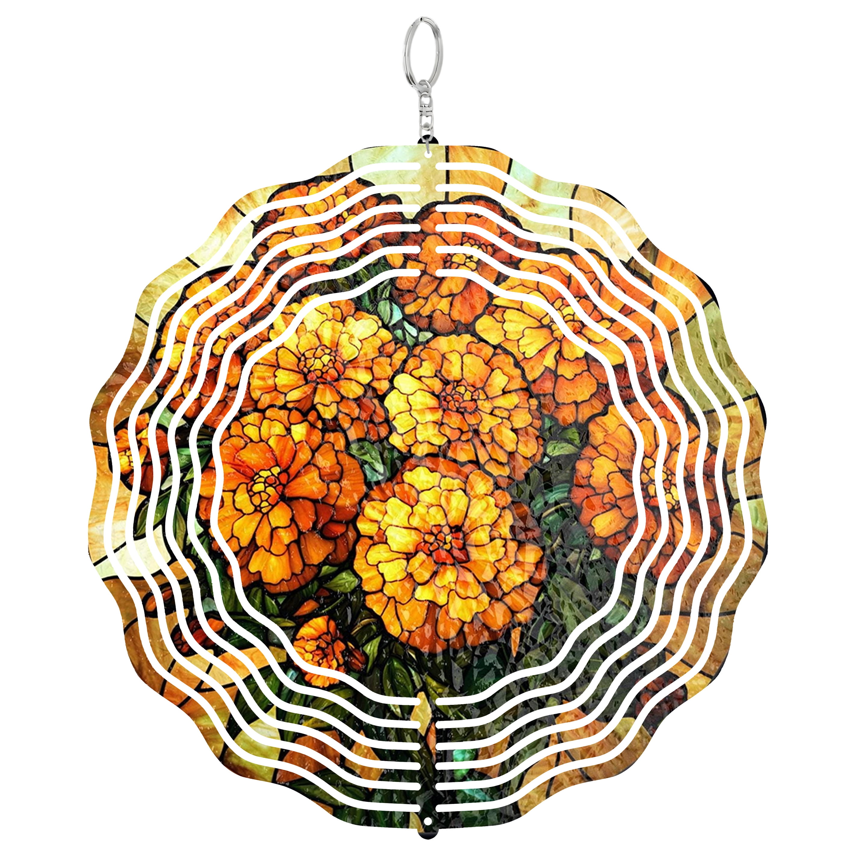 Era Gift Marigold Flower Bloom Wind Chime, Vibrant 3D Wind Spinner ...