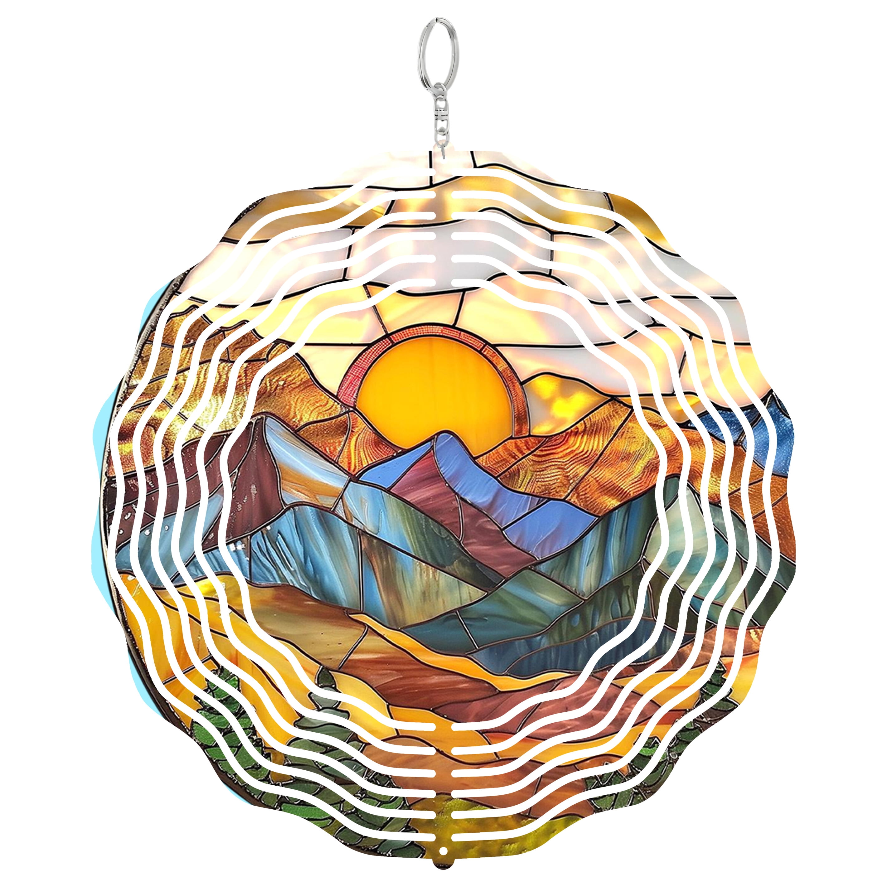 Era Gift Mountain Range Wind Chime, Nature Landscape 3D Wind Spinner ...