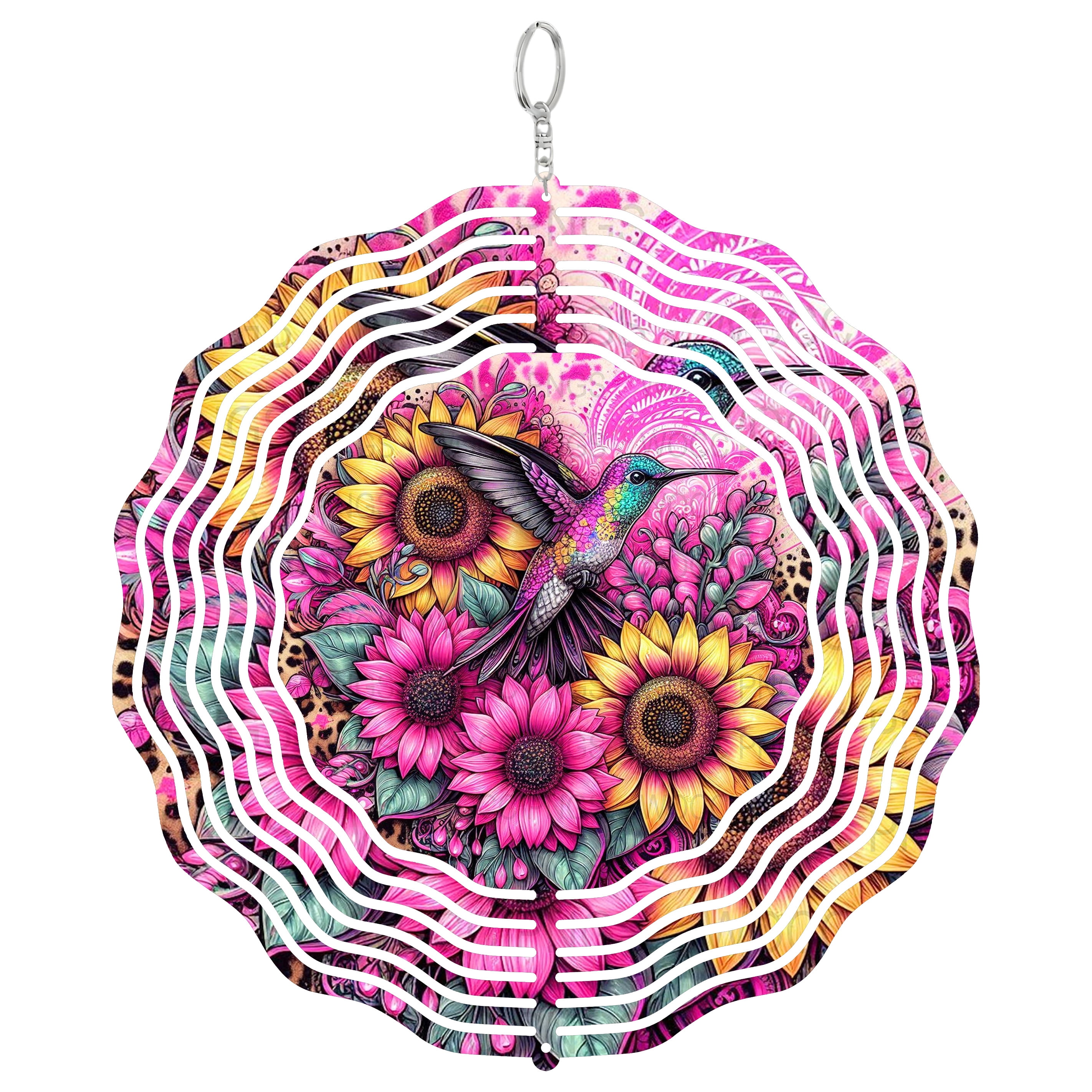 Era Gift Neon Hummingbird Sun Catcher 3D Wind Spinner, Stainless Steel ...