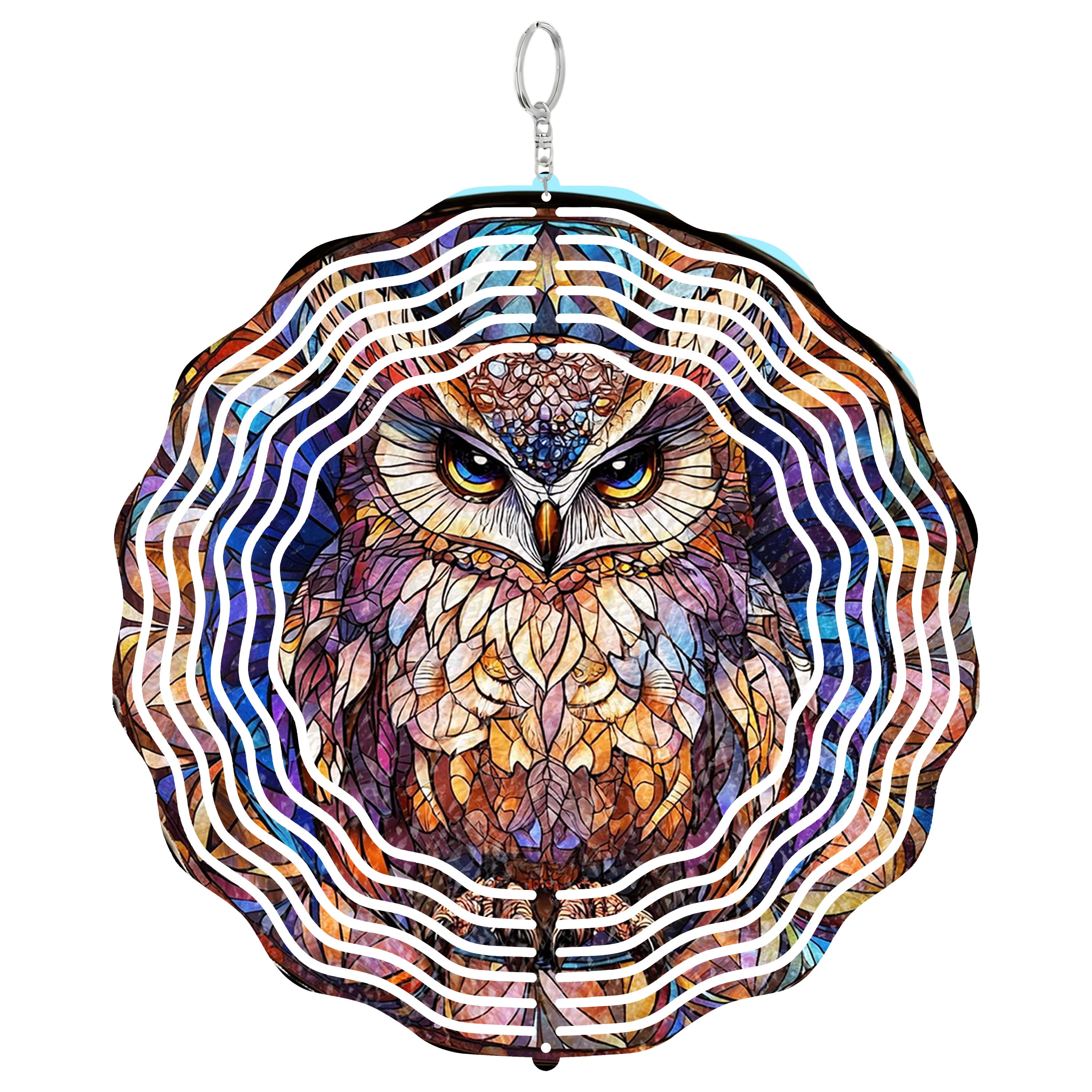Era Gift Owl Bird Lover Wind Chime, Hand Painted 3D Wind Spinner Style ...