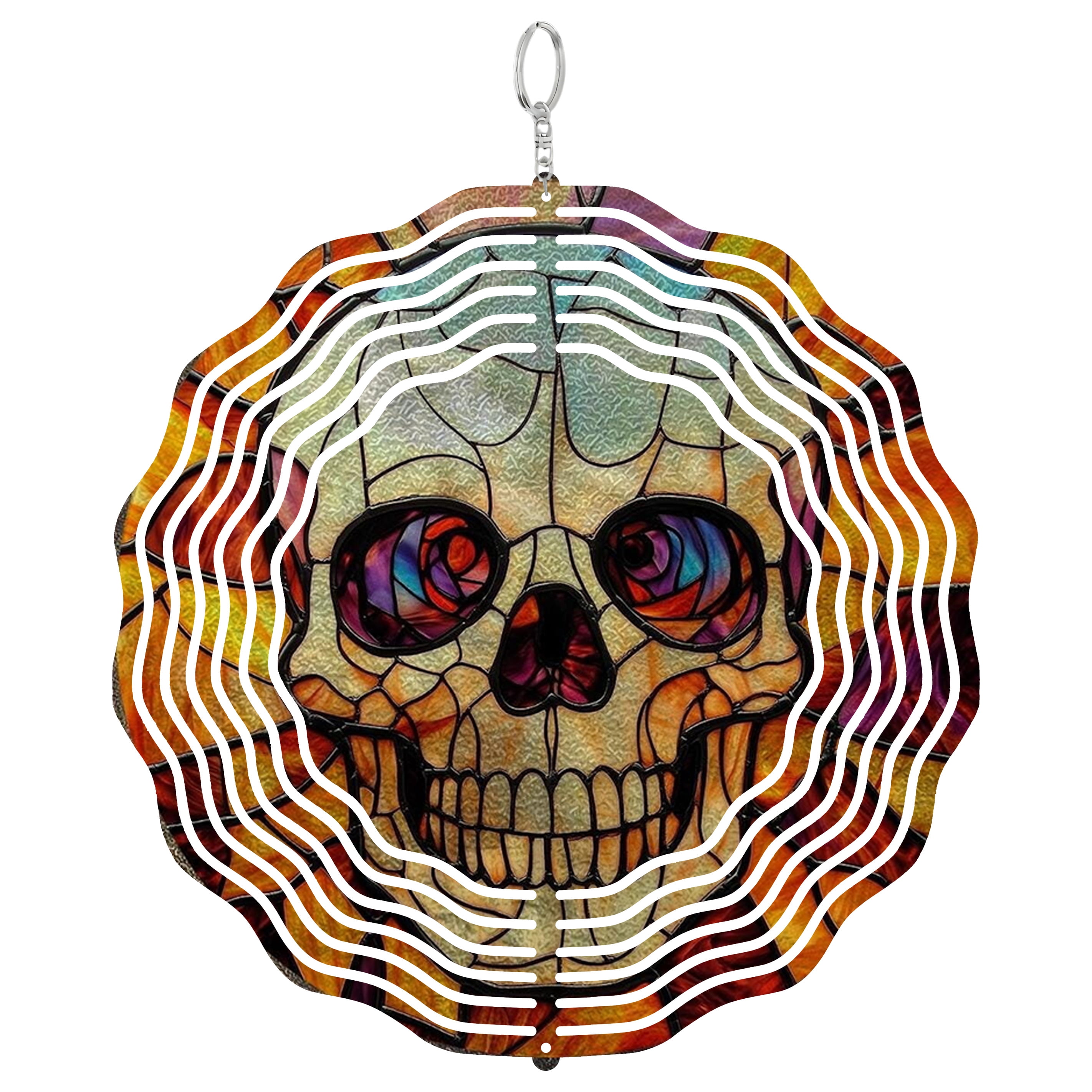 Era Gift Painted Skull Sun Catcher, 3D Wind Spinner Style UV Printed ...