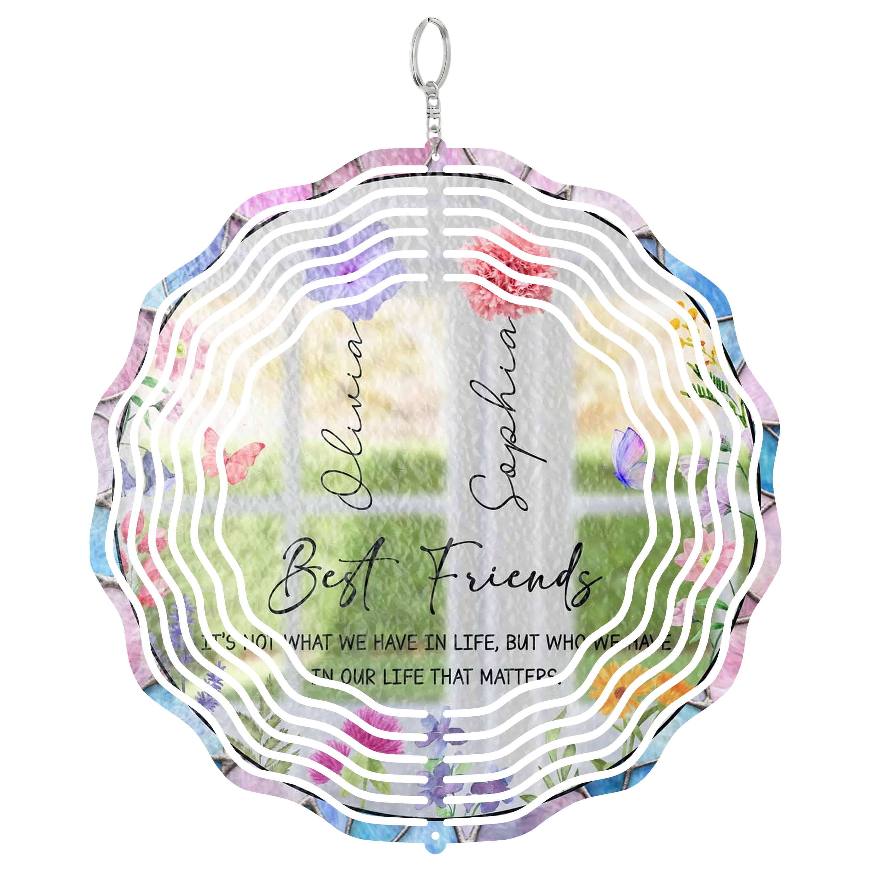 Era Gift Personalized Best Friend Sun Catcher, 3D Wind Spinner Style UV ...