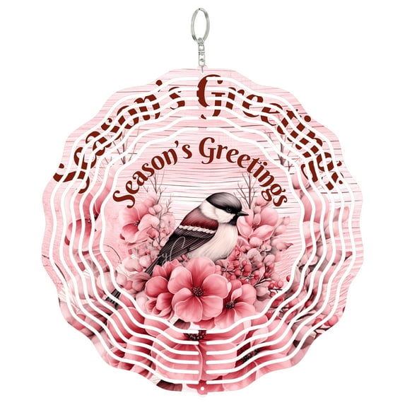 Era Gift Pink Christmas Bird Wind Spinner, Winter Season 3D Kinetic Art ...