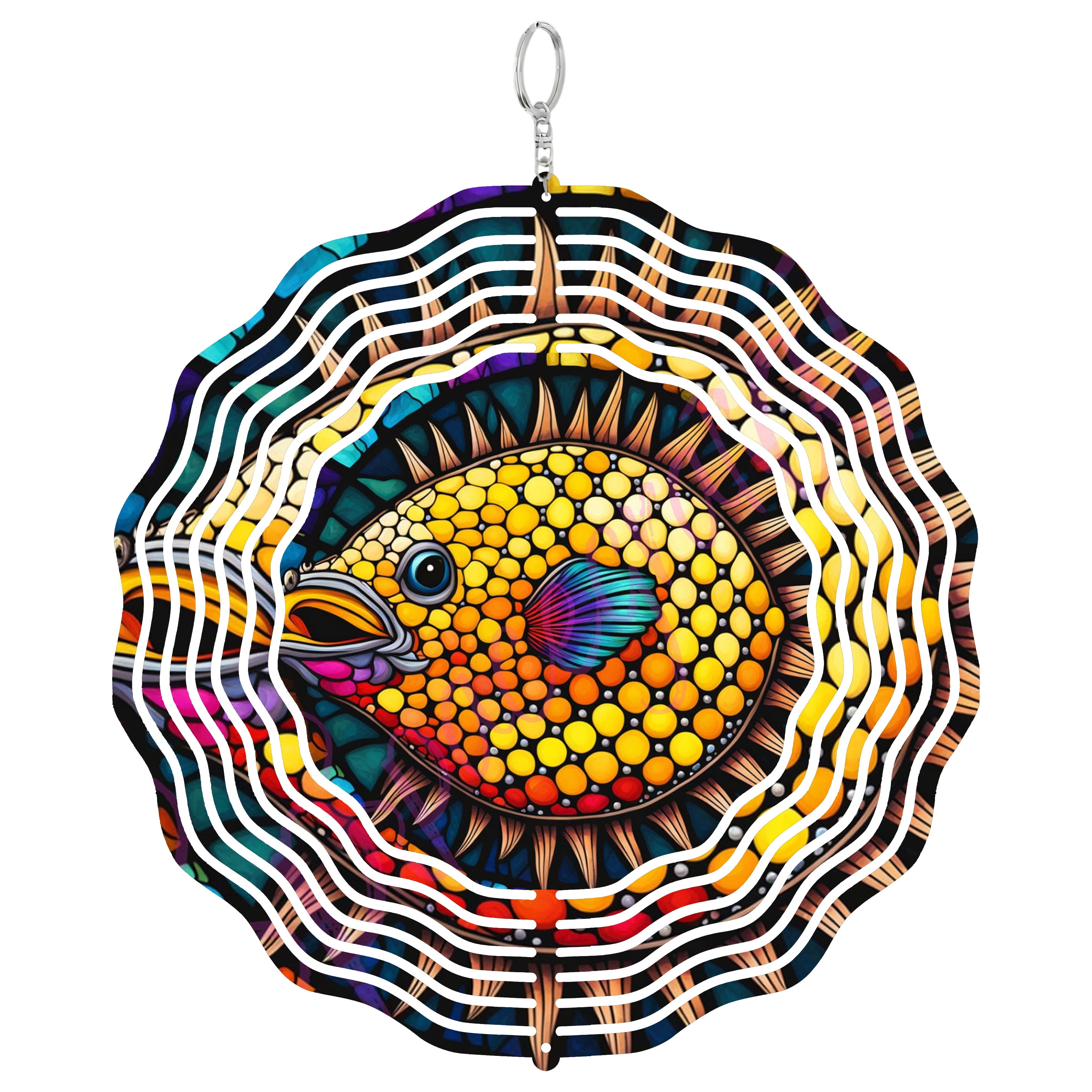 Era Gift Puffer Fish Sun Catcher 3D Wind Spinner, Stainless Steel ...
