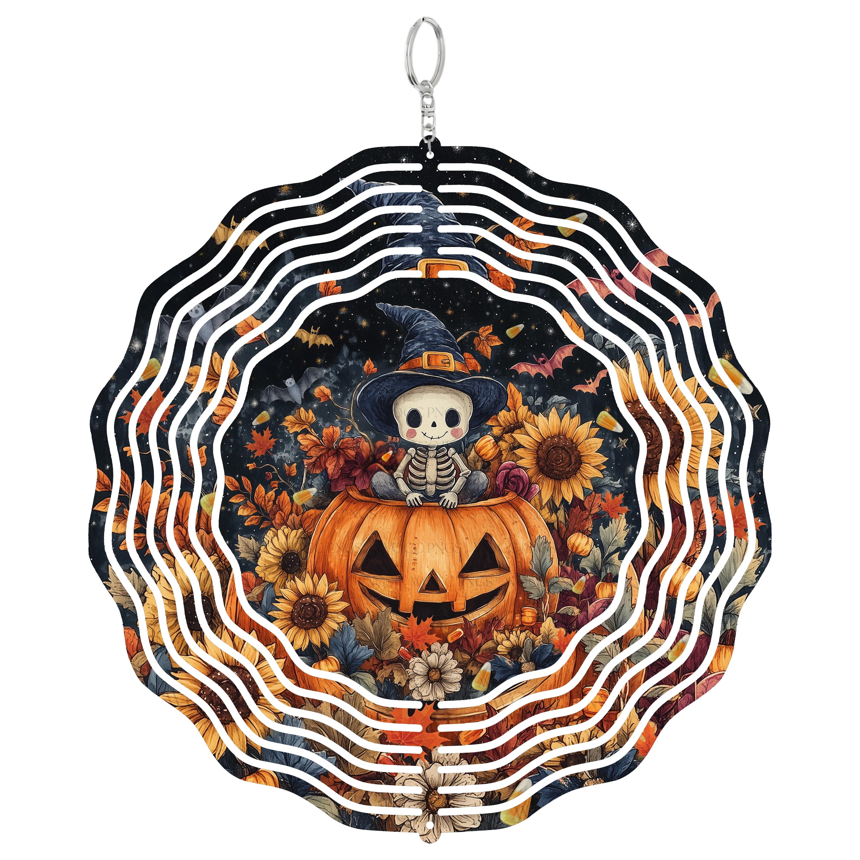 Era Gift Pumpkin Skeleton Sun Catcher 3D Wind Spinner, Stainless Steel ...