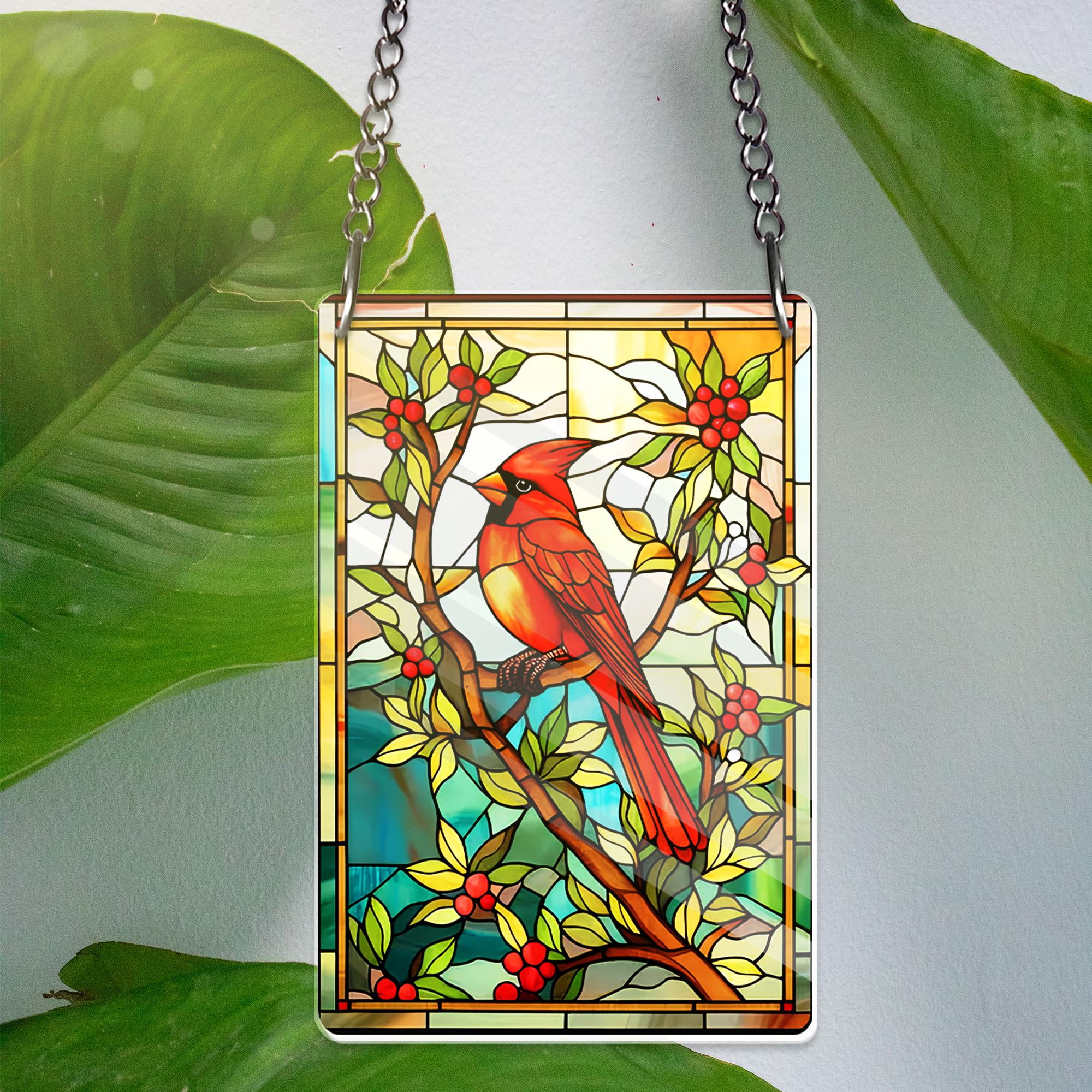 Era Gift Red Cardinal ACRYLIC Window Hanging Suncatcher, Memorial Gifts ...
