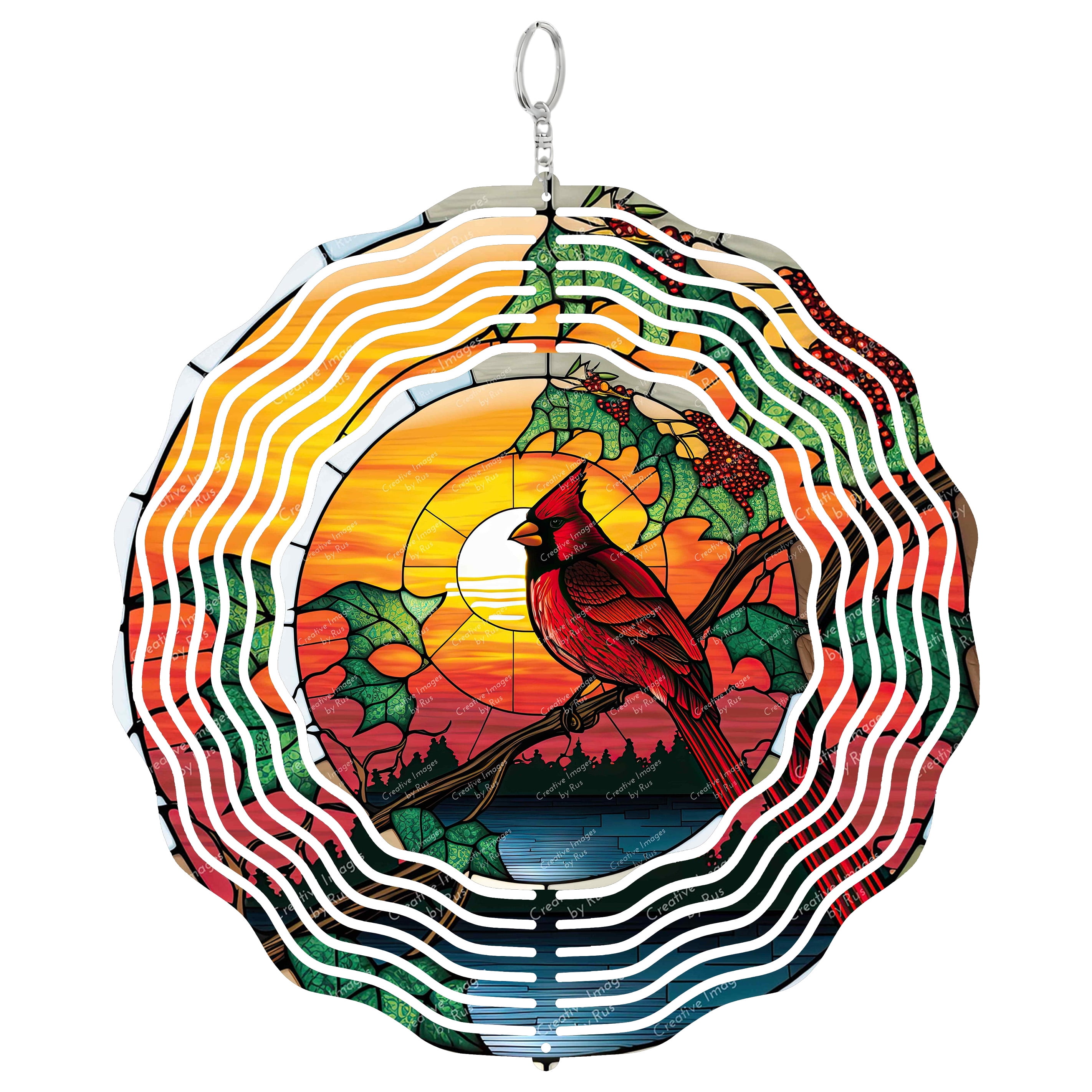 Era Gift Red Cardinal Sun Catcher 3D Wind Spinner, Stainless Steel ...