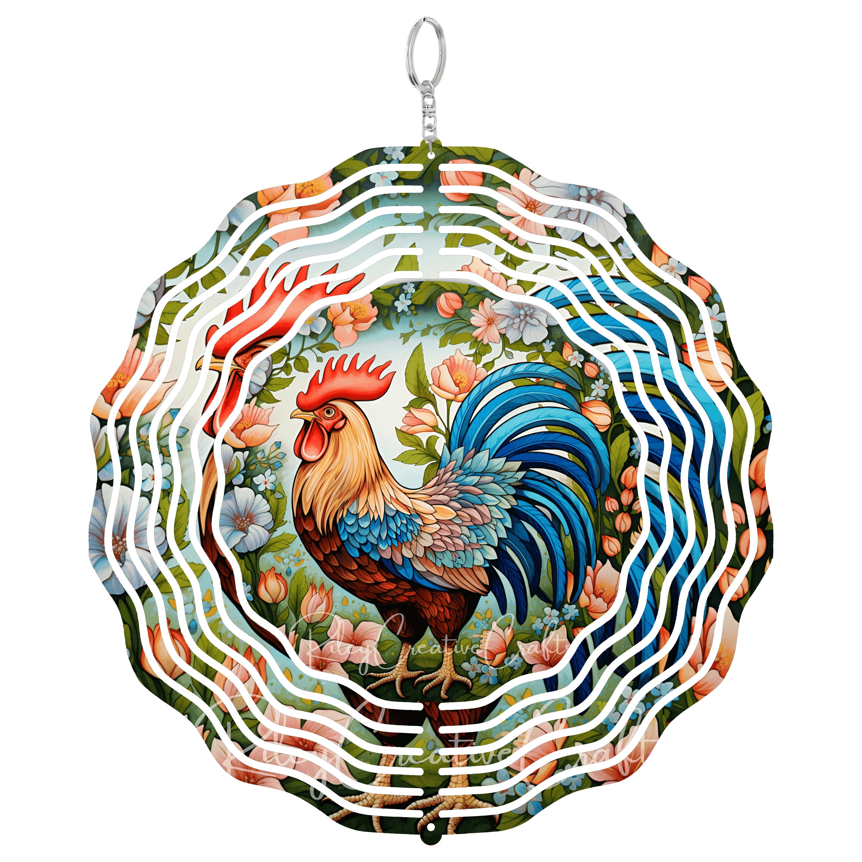 Era Gift Rooster Farmhouse Wind Spinner, Rustic Chicken 3D Kinetic Art ...