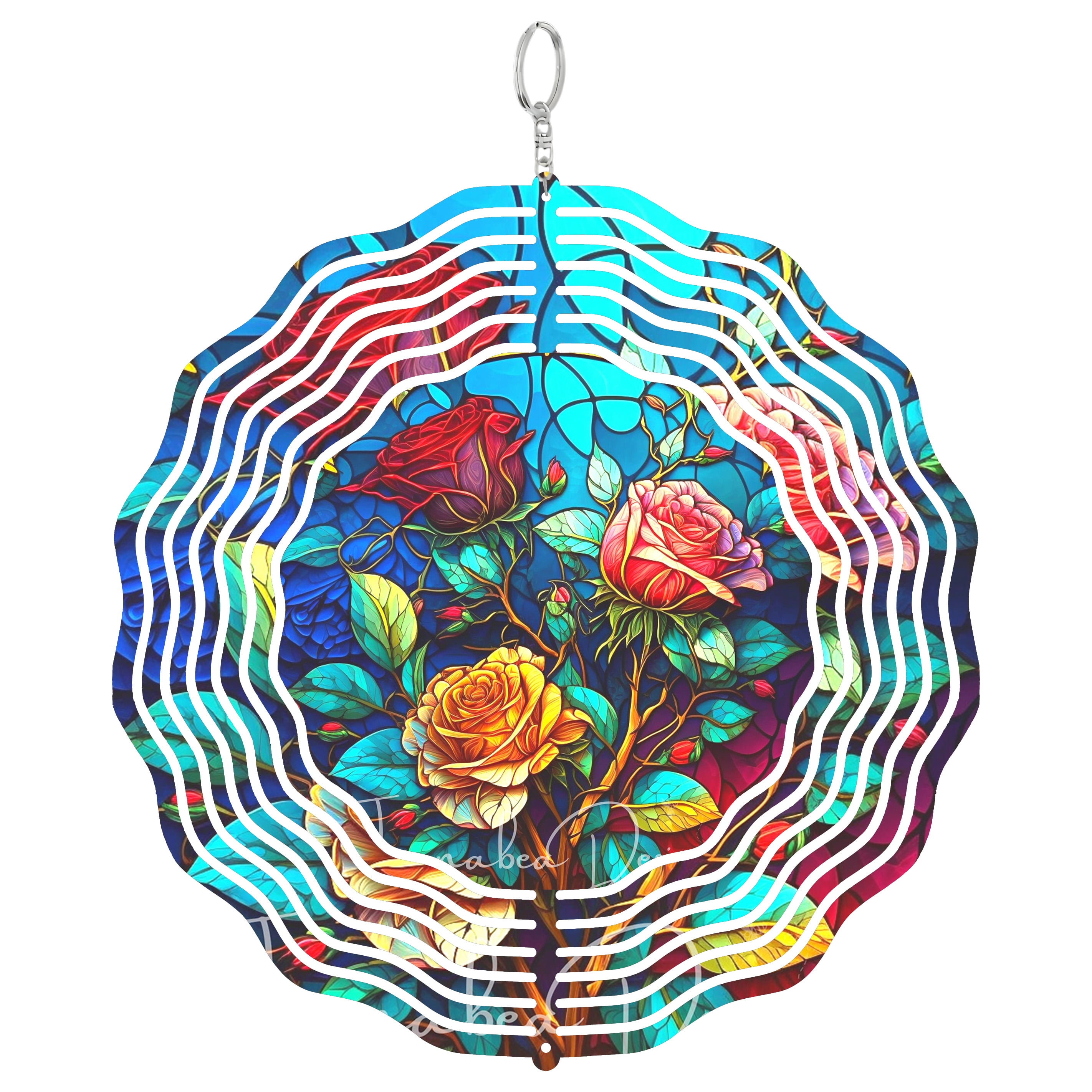 Era Gift Rose Flower Sun Catcher 3D Wind Spinner, Stainless Steel ...
