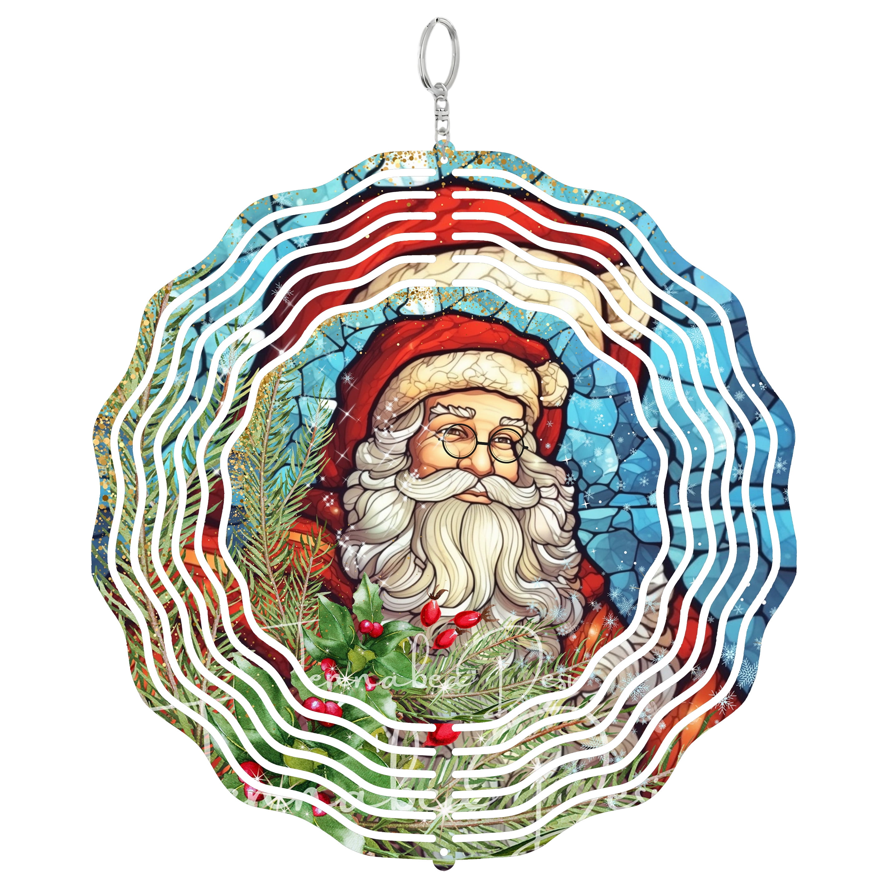 Era Gift Sparkle Santa Sun Catcher 3D Wind Spinner, Stainless Steel ...