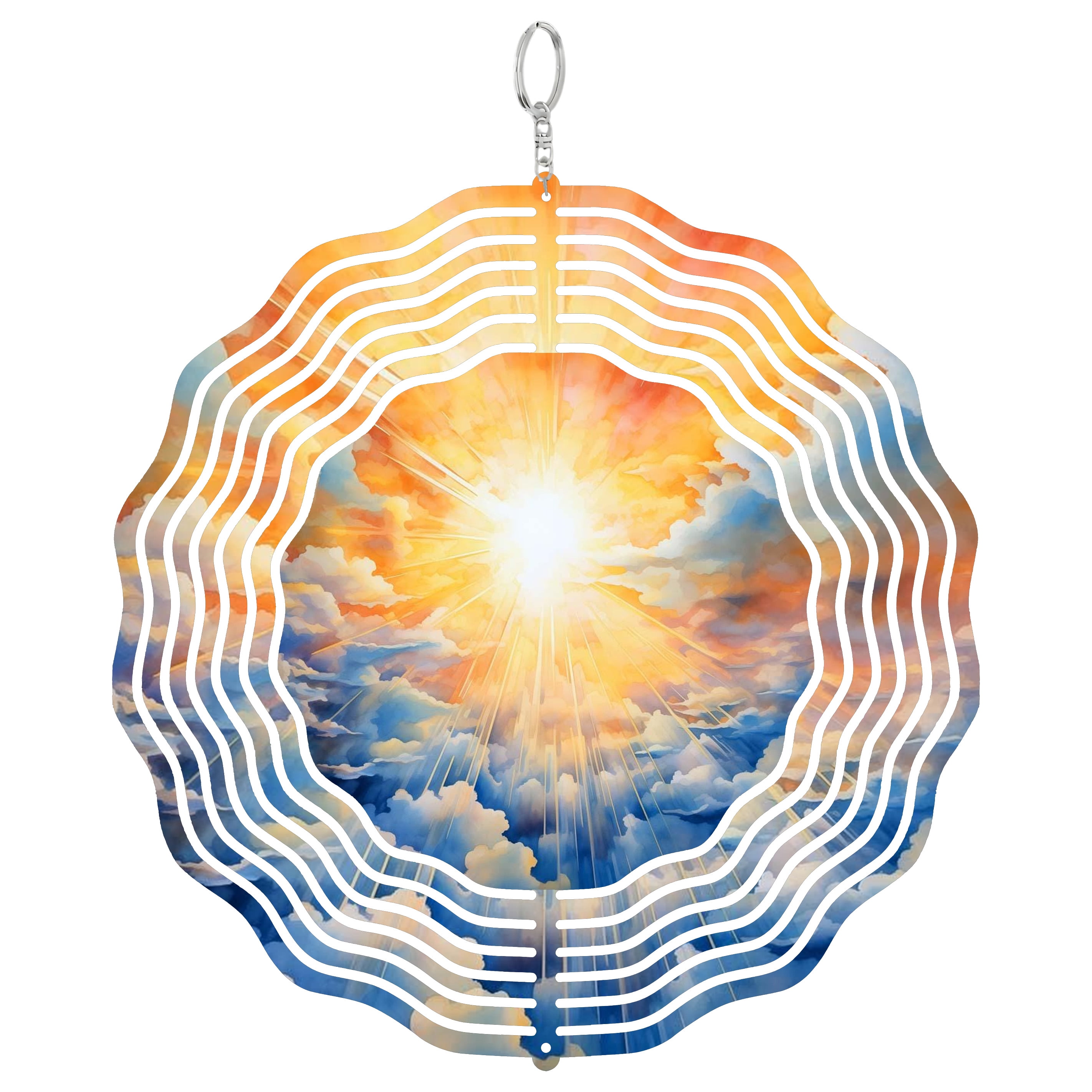 Era Gift Sun Rays Wind Spinner, Clouds 3D Kinetic Art, Hanging Outdoor ...