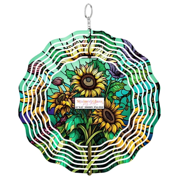 Era Gift Sunflower Sun Catcher 3D Wind Spinner, Stainless Steel Kinetic ...
