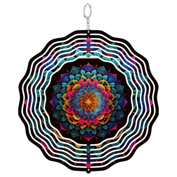 Era Gift Vibrant Spiritual Mandala Sun Catcher 3D Wind Spinner ...