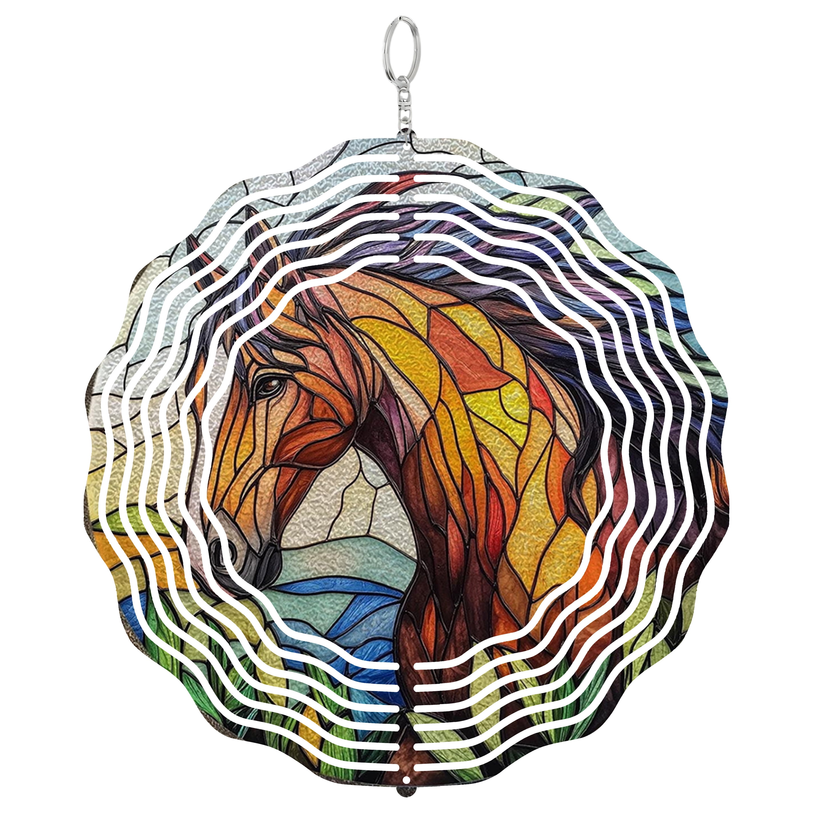 Era Gift Western Horse Sun Catcher, 3D Wind Spinner Style UV Printed ...