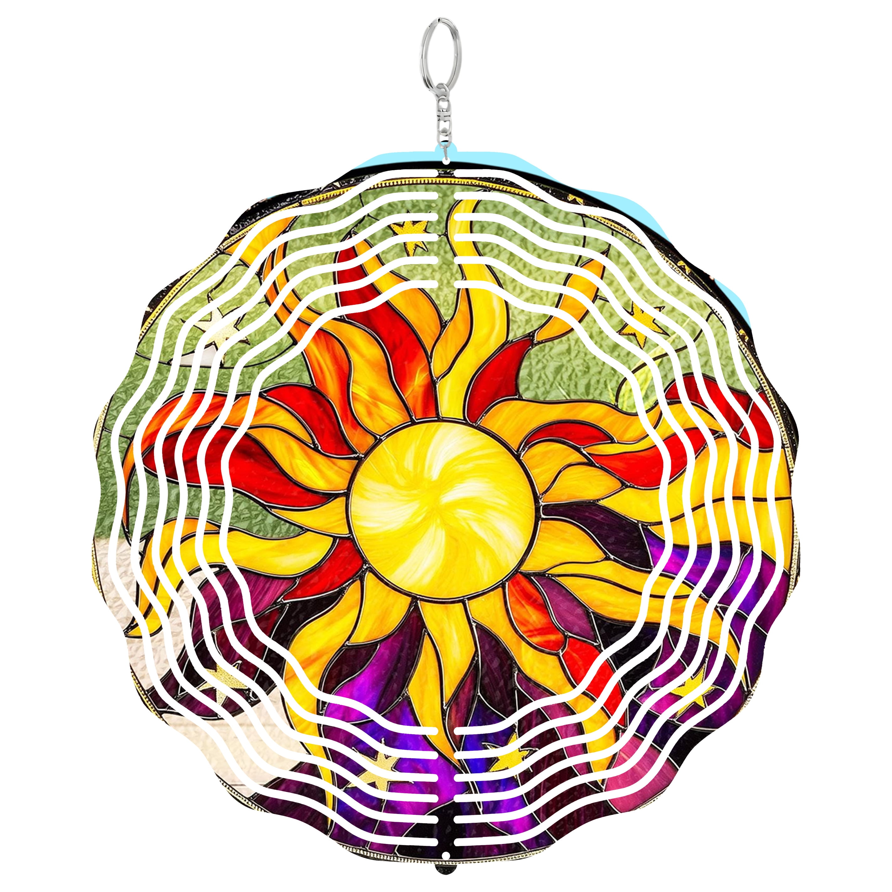 Era Gift Whimsical Spiral Sun Wind Chime, Vibrant 3D Wind Spinner Style ...