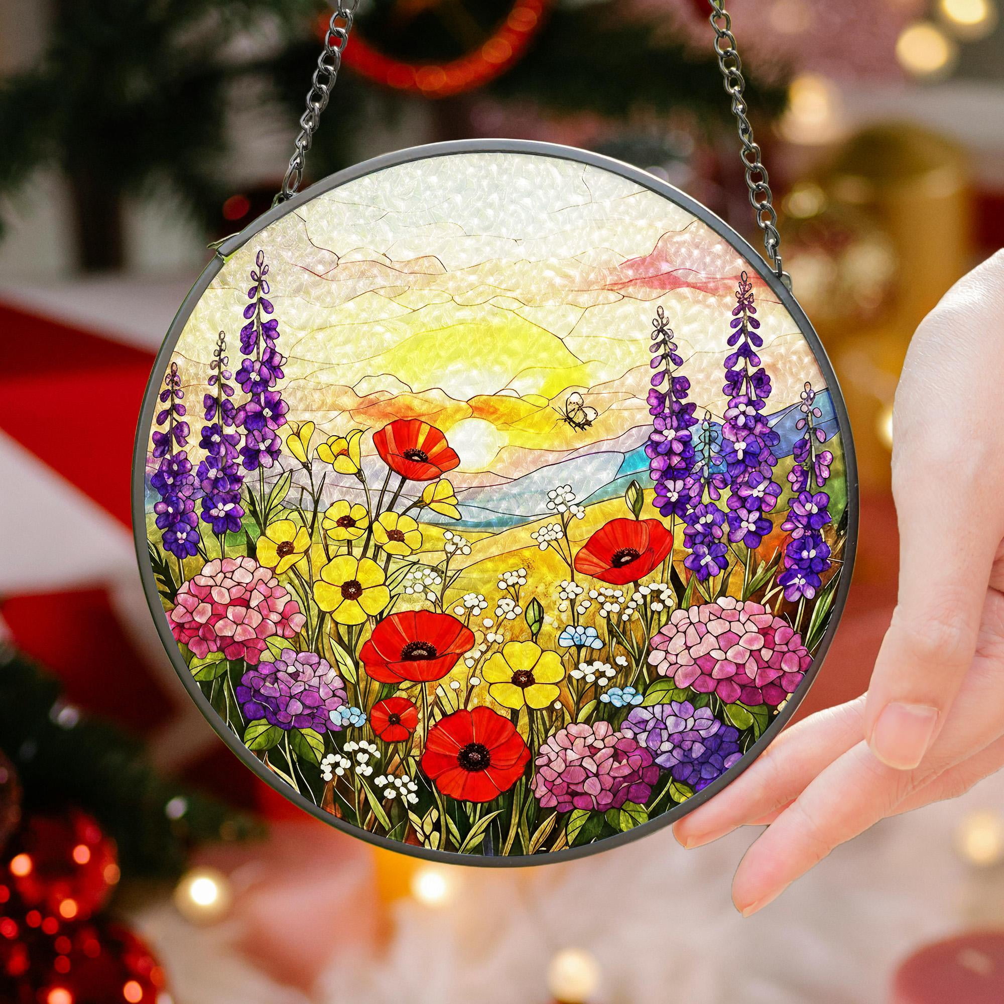 Era Gift Wildflower Bouquet Suncatcher, Floral Art Gift for Women ...