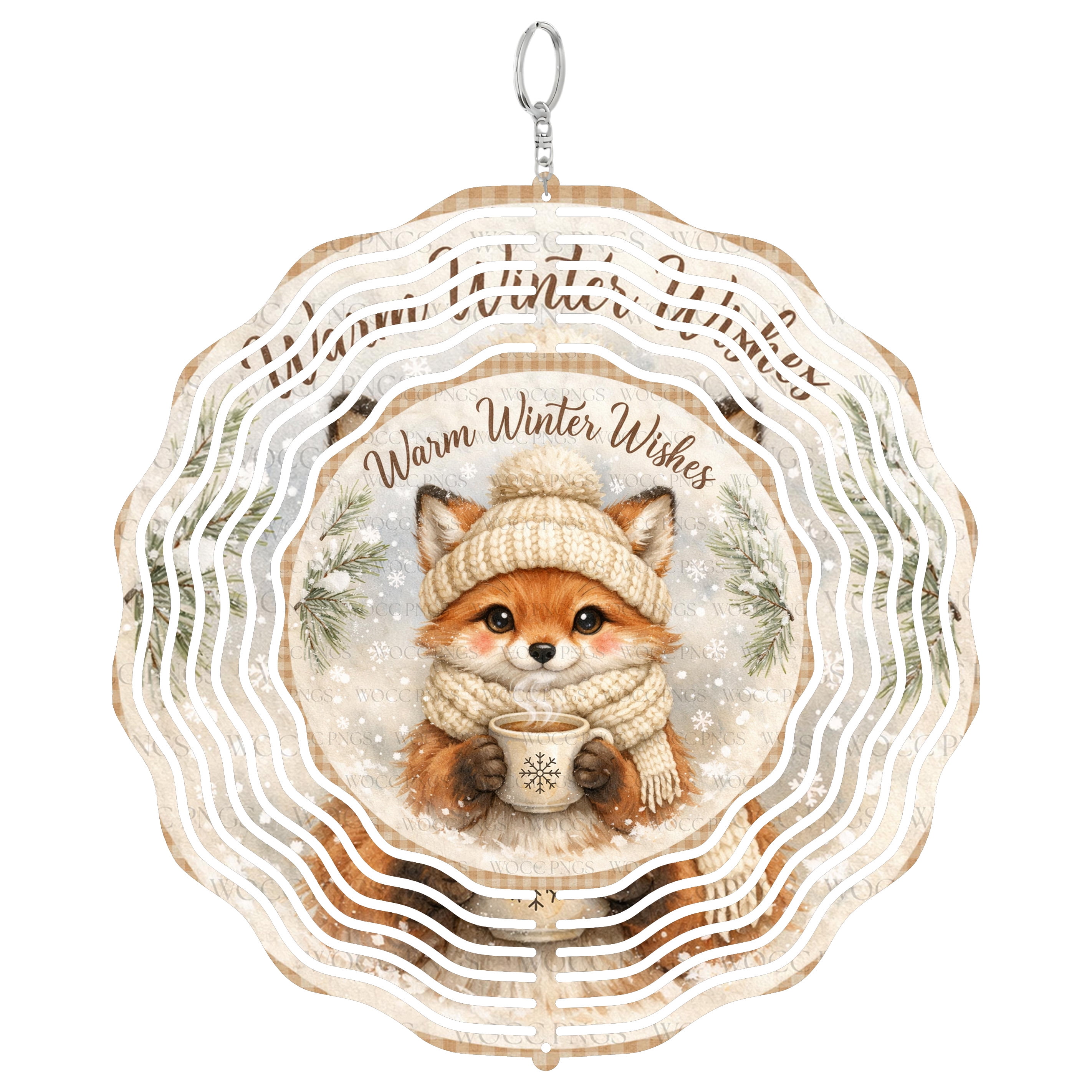 Era Gift Winter Fox Wishes Sun Catcher 3D Wind Spinner, Stainless Steel ...