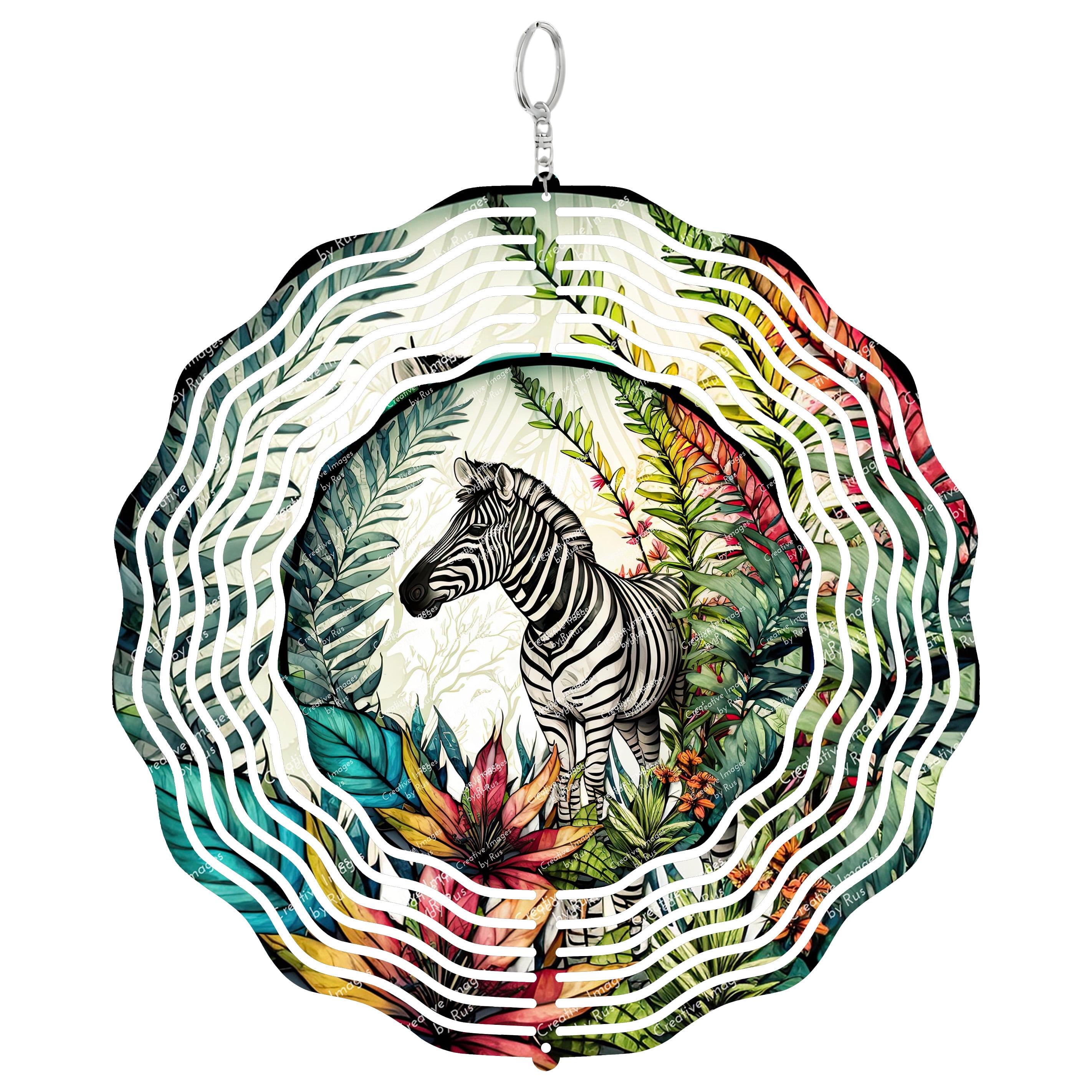 Era Gift Zebra Sun Catcher 3D Wind Spinner, Stainless Steel Kinetic Art ...