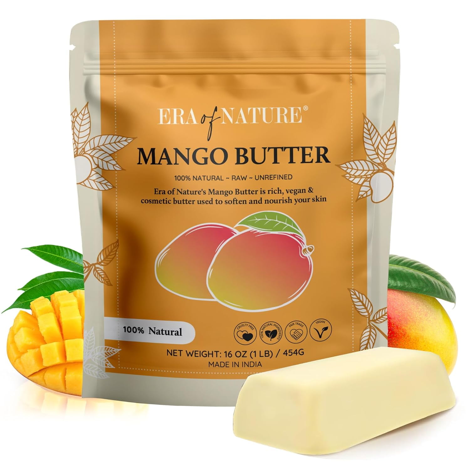 Era of Nature, Body Butter, 16 oz, Organic Unrefined Raw Mango ...
