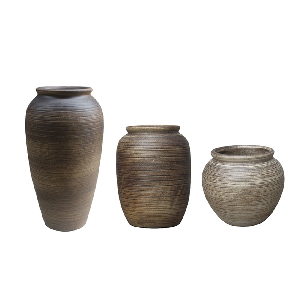 Eramic Vase Three-piece Set Living Room Study Decoration Pottery Pot ...